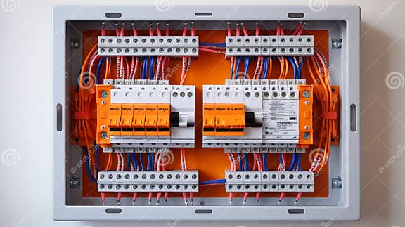 Electrical Distribution Board with Neatly Organized Circuit Breakers ...