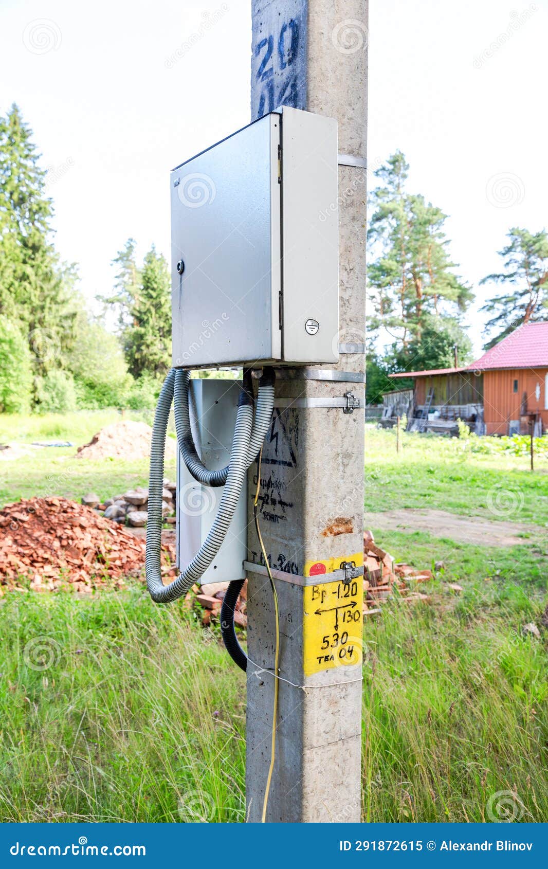 Electrical Distribution Board on a Power Line Support Editorial Image ...