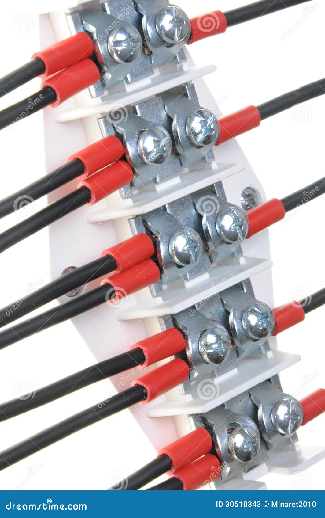 Electrical Distribution Panel with Black Wires Stock Image - Image of ...