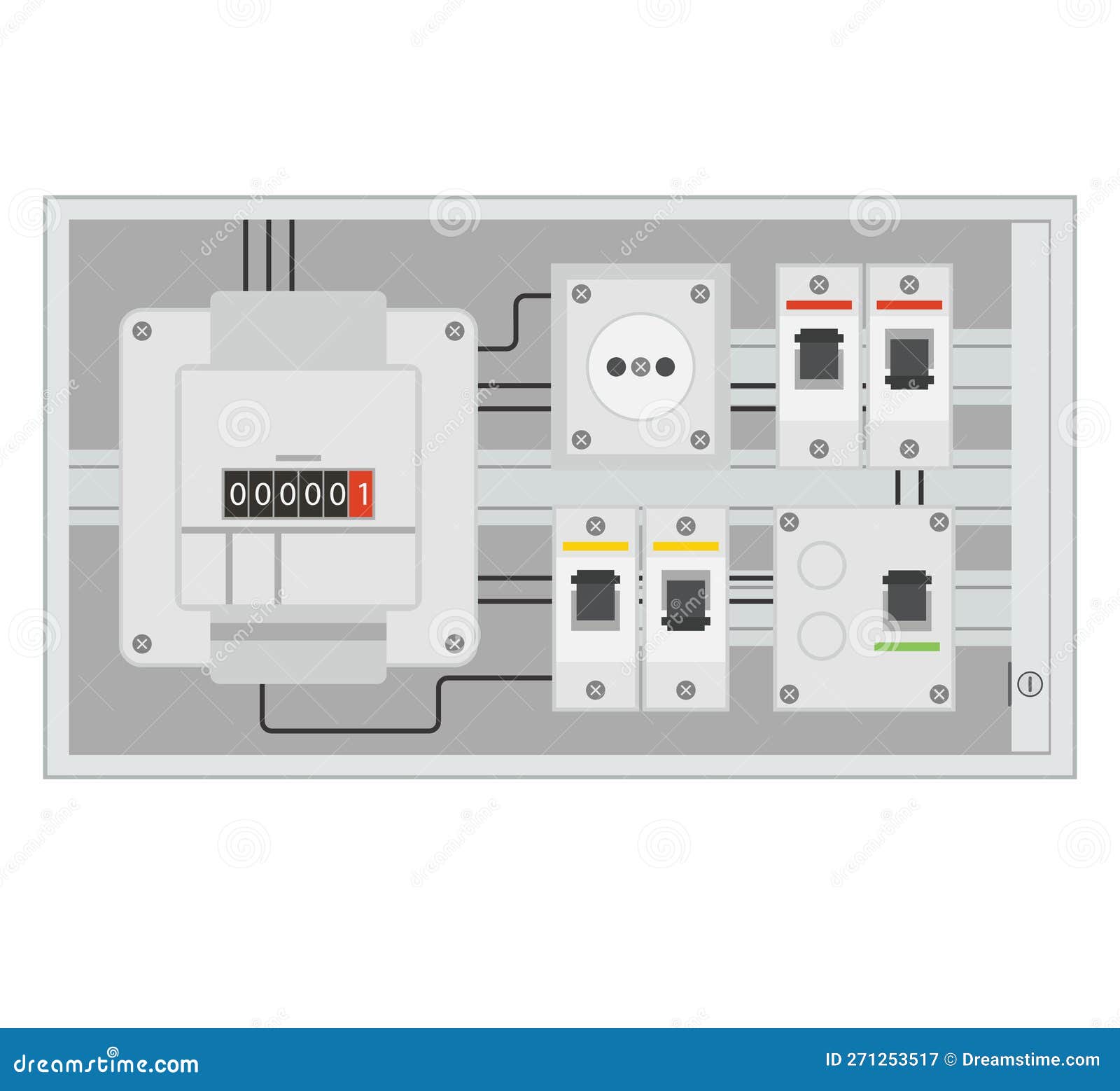 Electrical Distribution - Power Switch Panel - Stock Illustration Stock ...