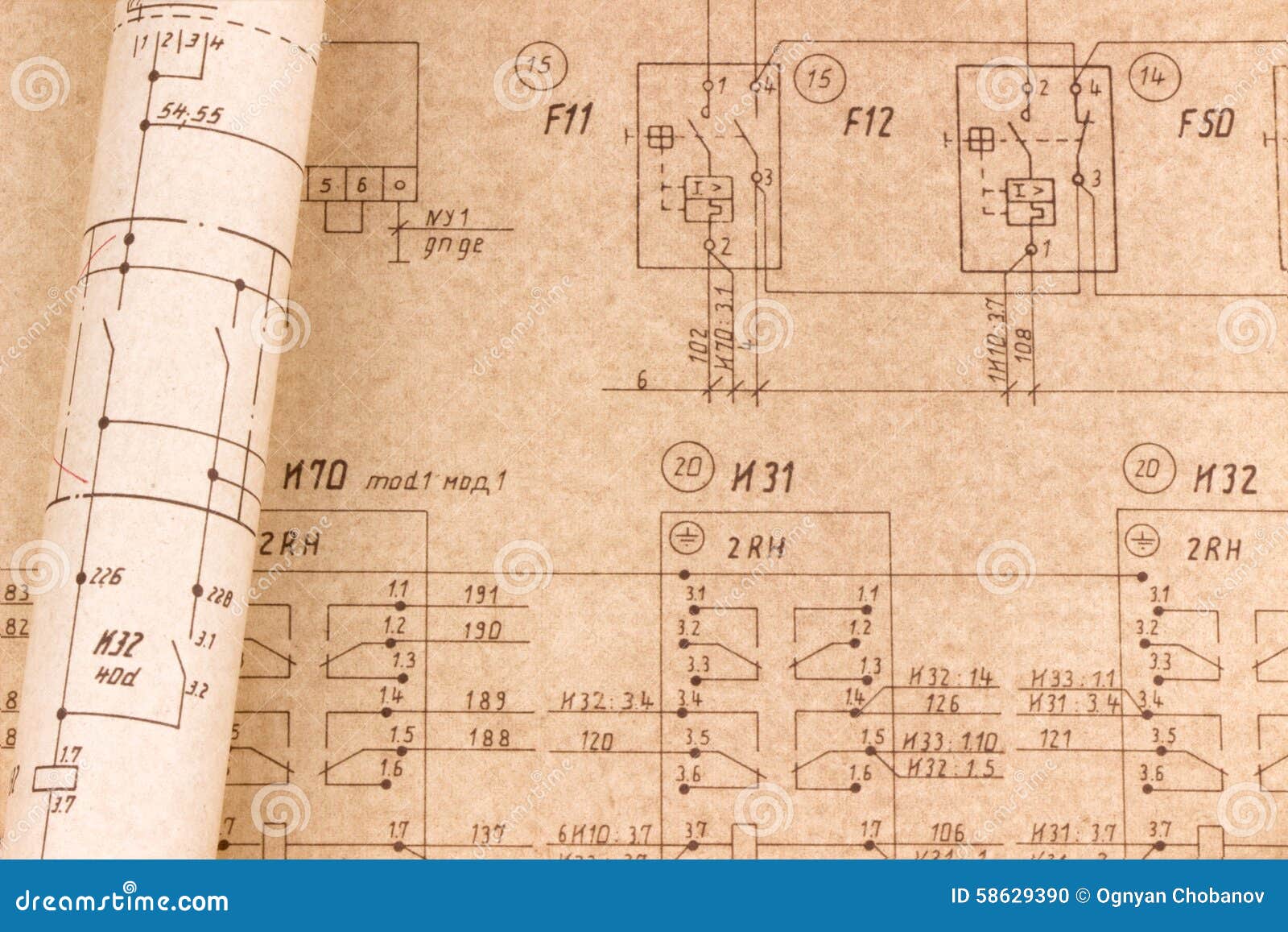 Electrical drawings stock photo. Image of mechanical - 58629390