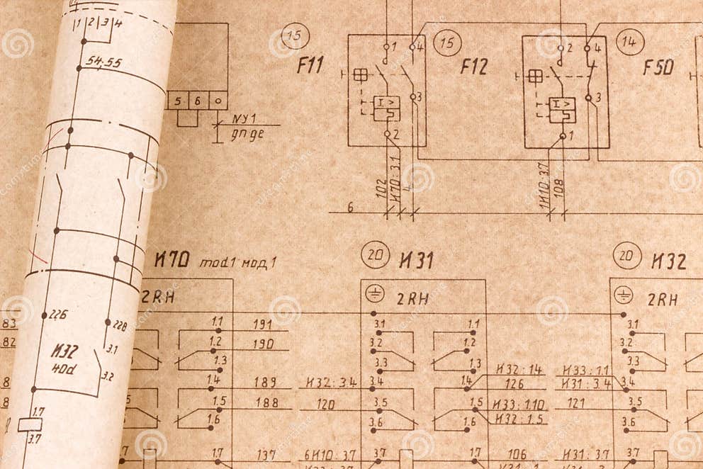 Electrical drawings stock photo. Image of mechanical - 58629390