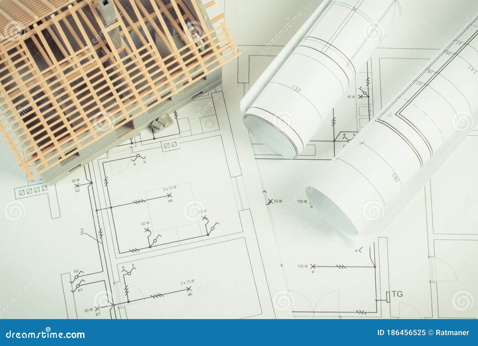 Electrical Drawings and Diagrams with Small House Under Construction ...