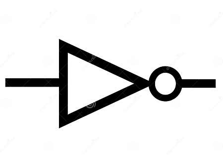 The Electrical Electronic Symbol of the Inverter NOT Gate White ...