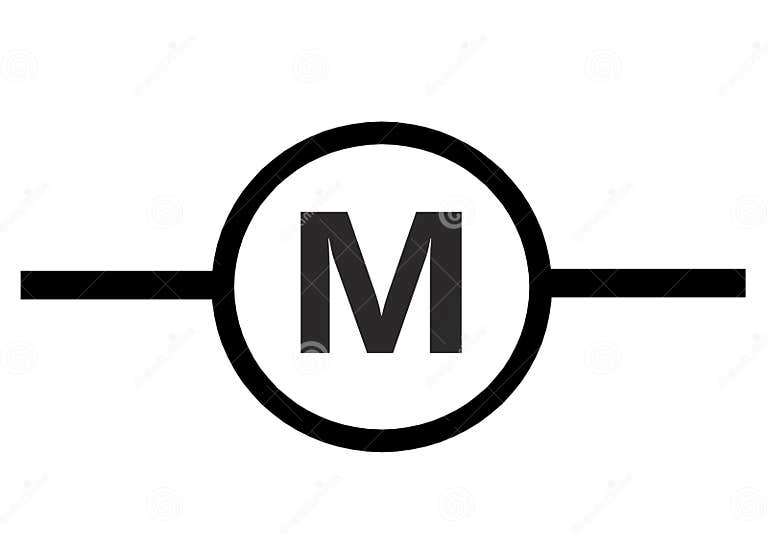 The Electrical Electronic Symbol of the Motor Component White Backdrop ...