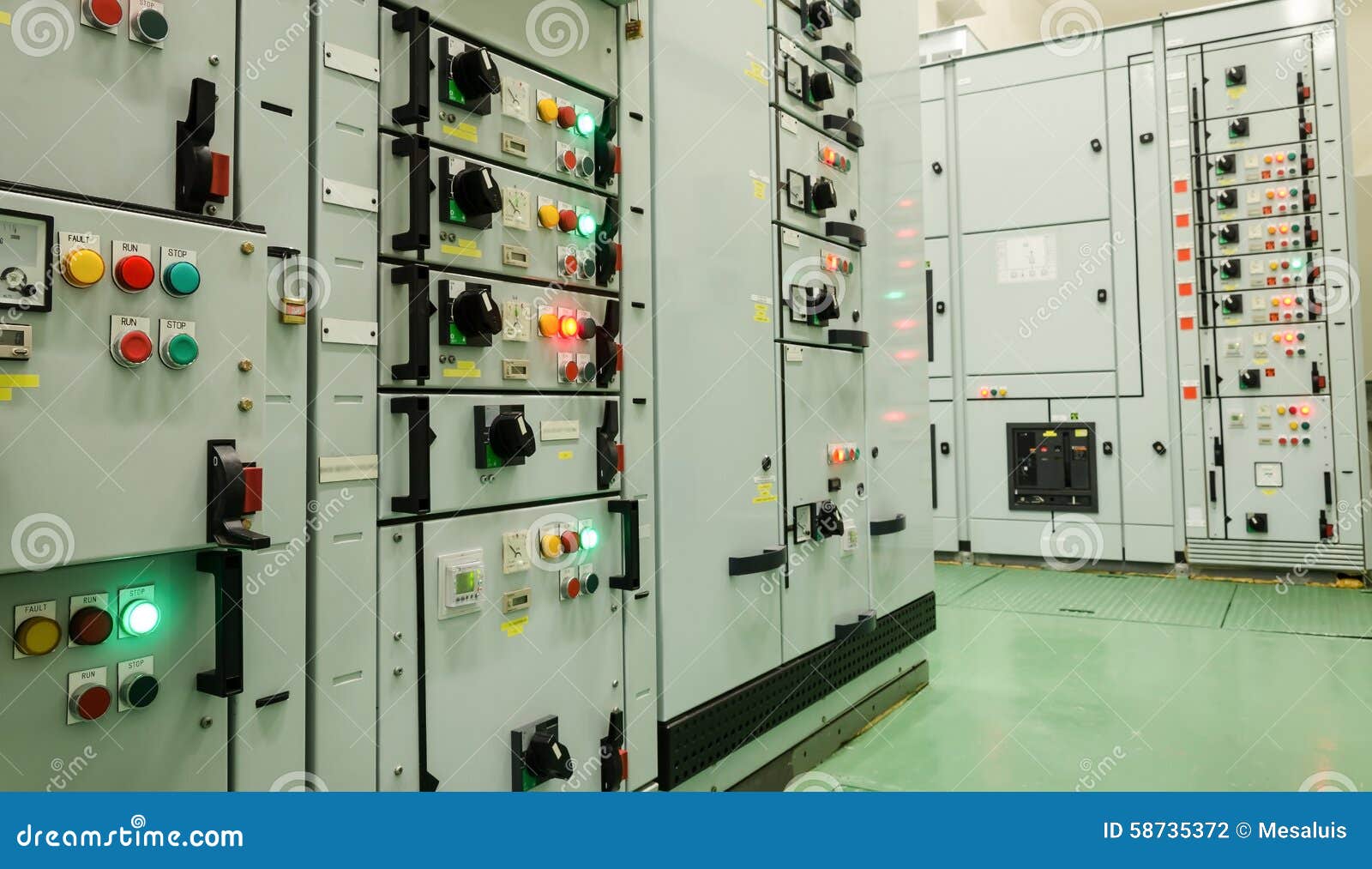 Electrical Energy Substation in Power Plant. Stock Photo - Image of ...