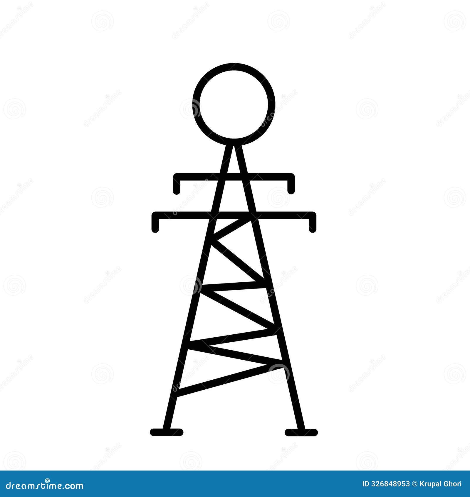 Electrical Energy Tower Icon for Power Supply, Utilities Infrastructure ...