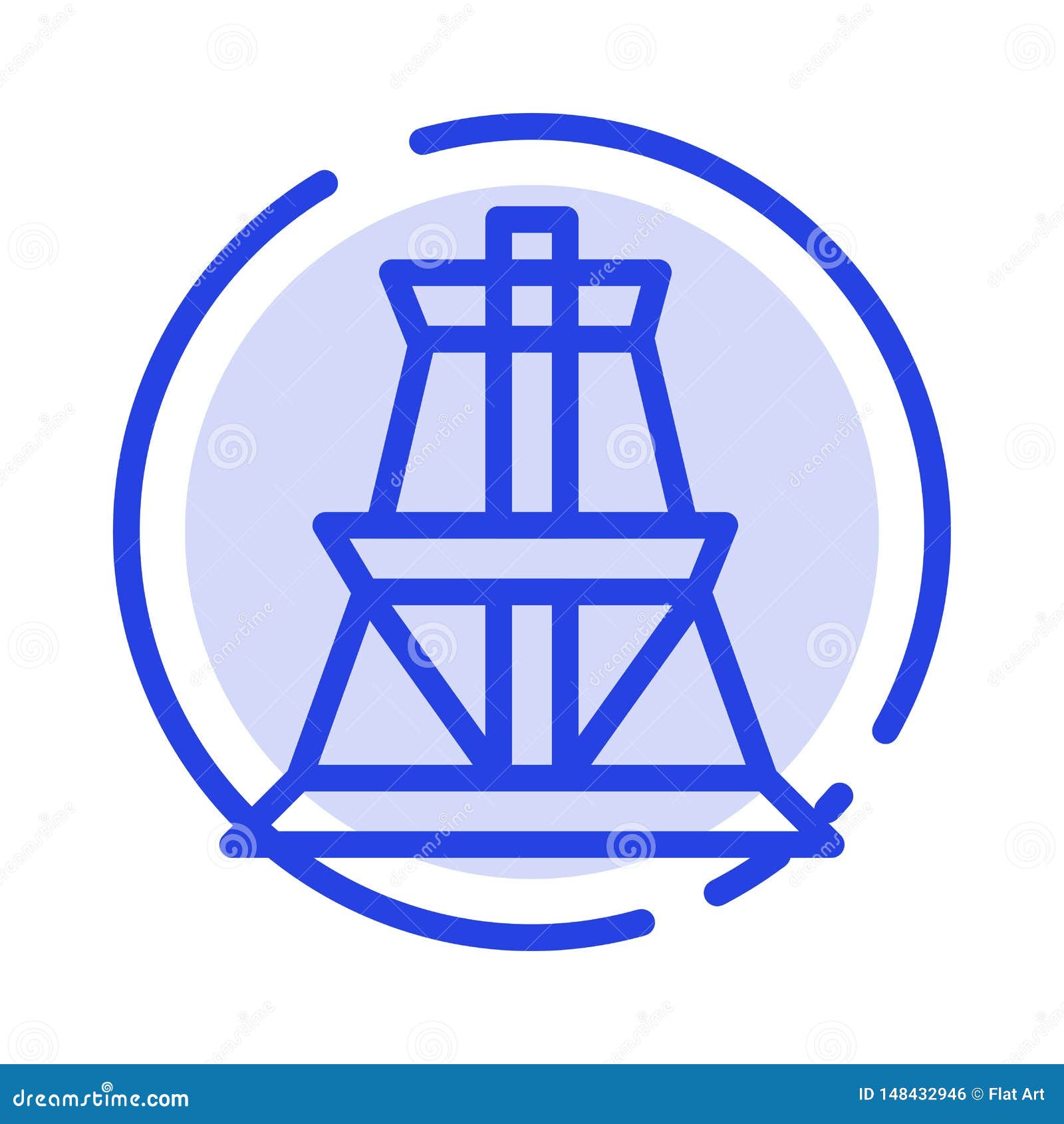 Electrical, Energy, Transmission, Transmission Tower Blue Dotted Line ...