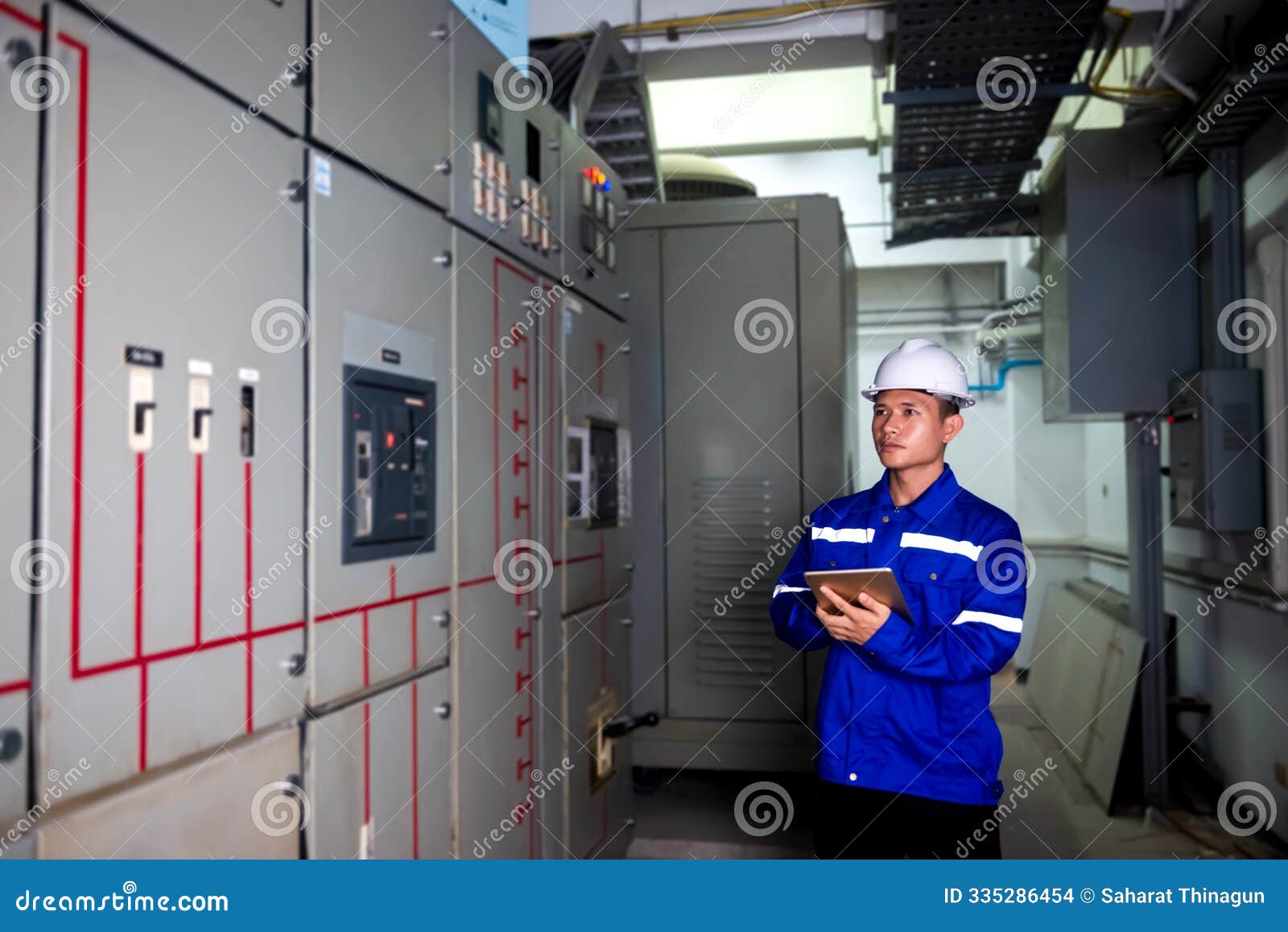 Electrical Engineer Check the Operation of the Main Electrical Control ...