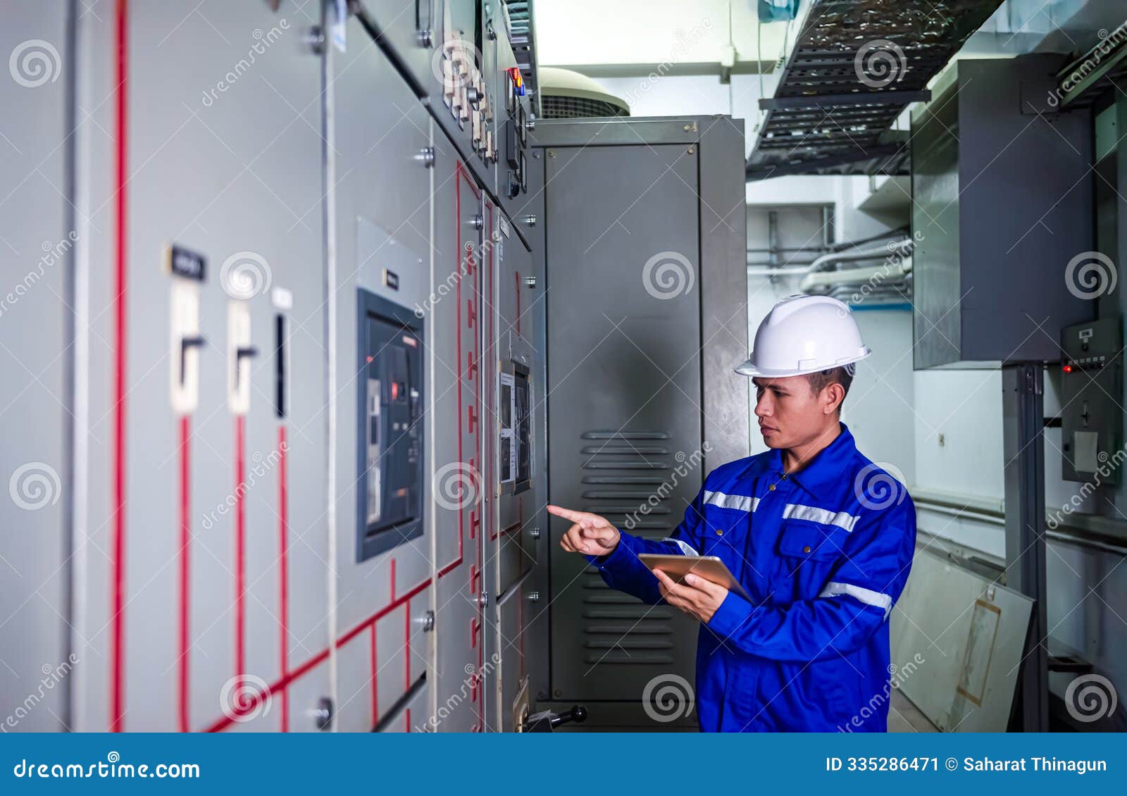 Electrical Engineer Check the Operation of the Main Electrical Control ...