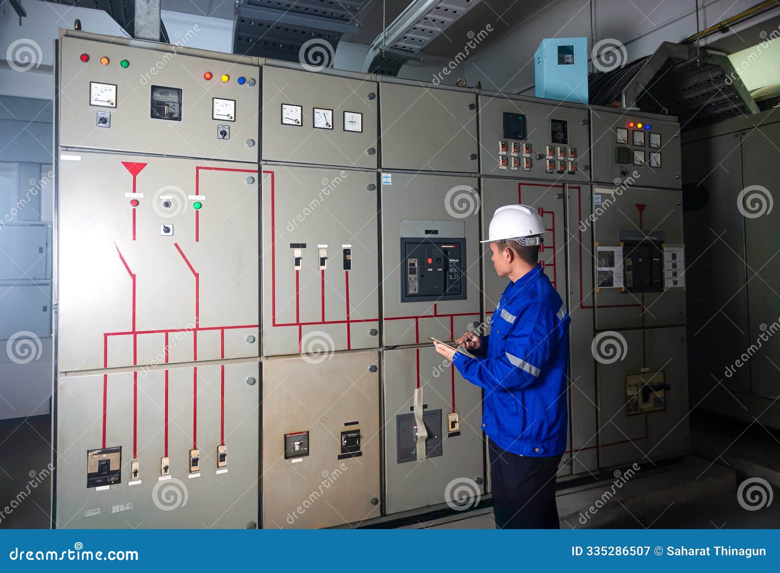 Electrical Engineer Check the Operation of the Main Electrical Control ...