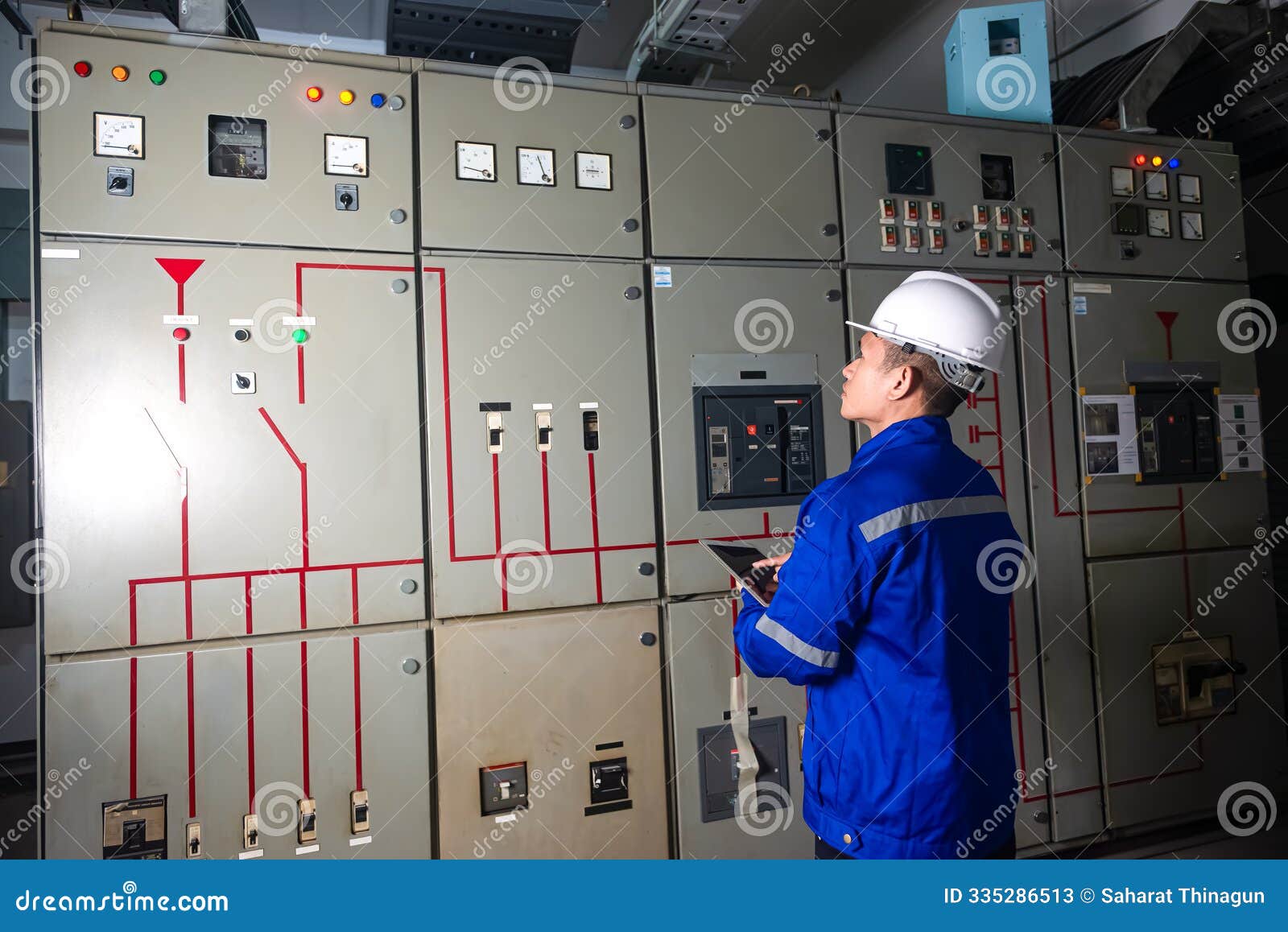 Electrical Engineer Check the Operation of the Main Electrical Control ...
