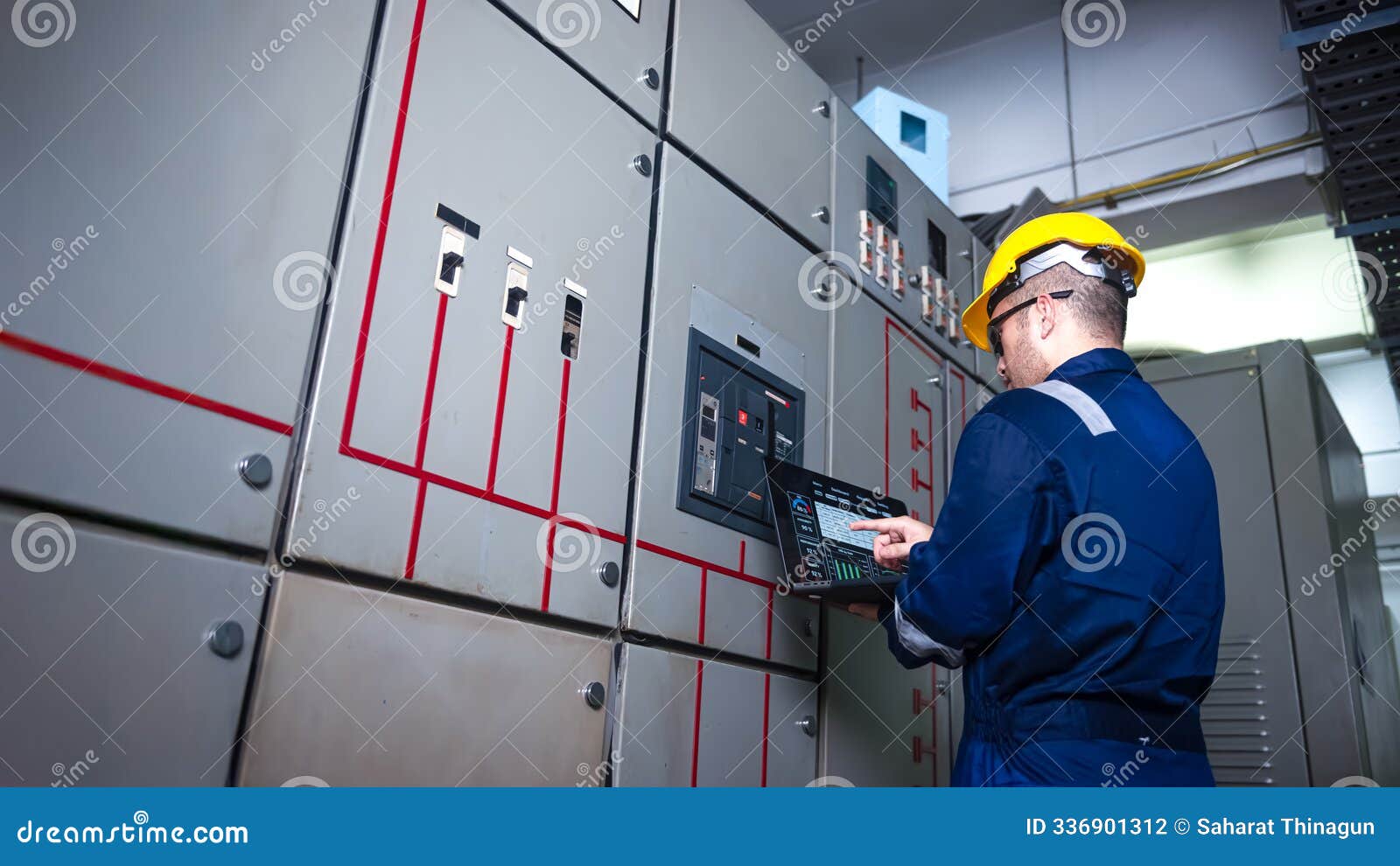 Electrical Engineer Check the Operation of the Main Electrical Control ...