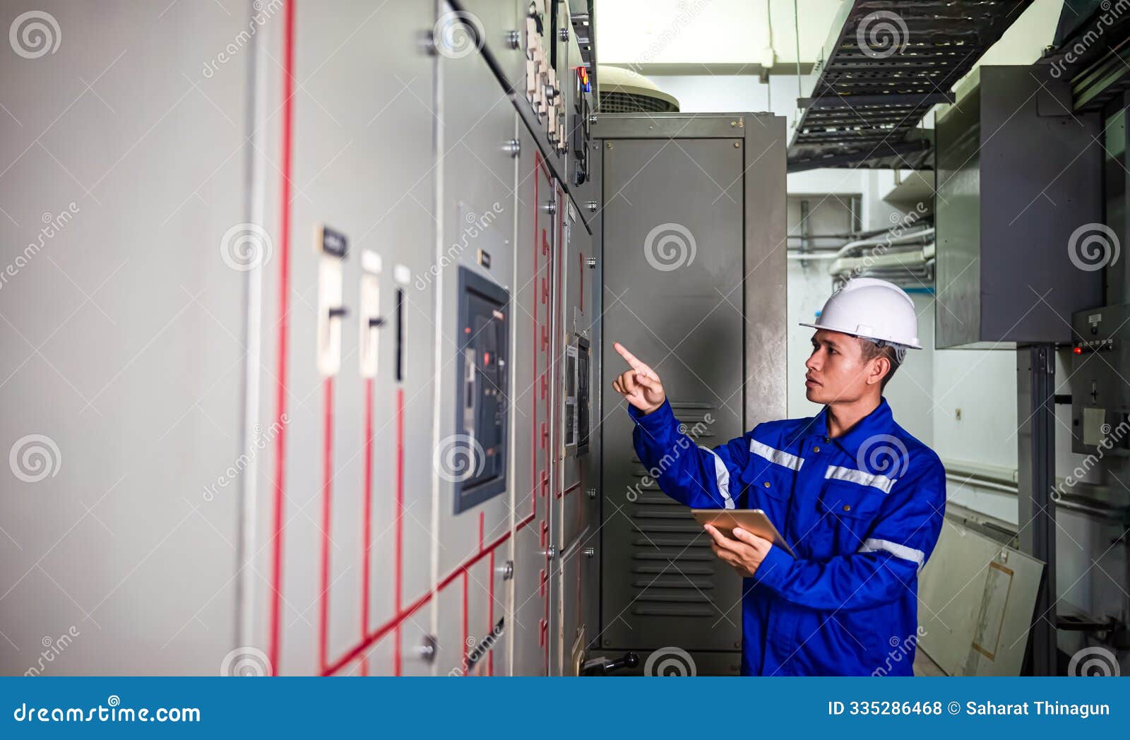 Electrical Engineer Check the Operation of the Main Electrical Control ...