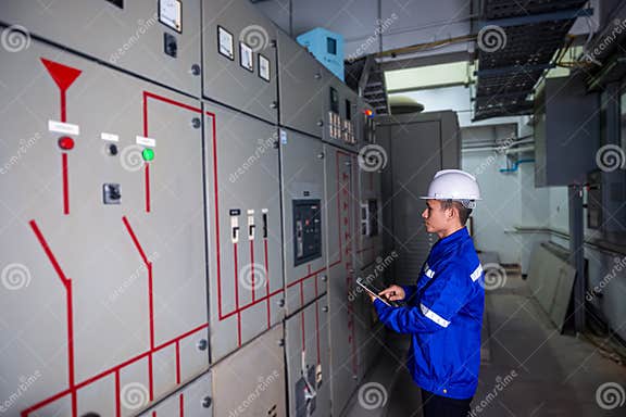 Electrical Engineer Check the Operation of the Main Electrical Control ...