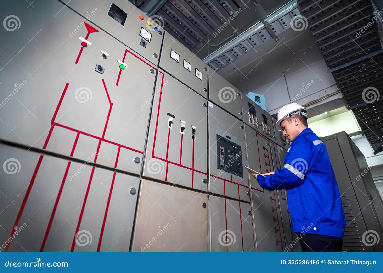 Electrical Engineer Check the Operation of the Main Electrical Control ...