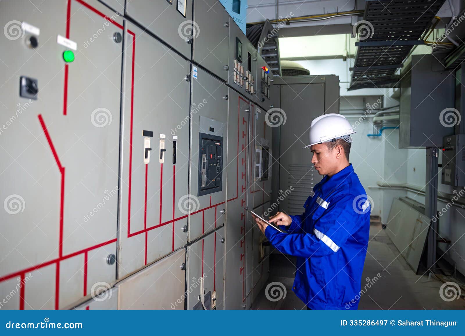 Electrical Engineer Check the Operation of the Main Electrical Control ...