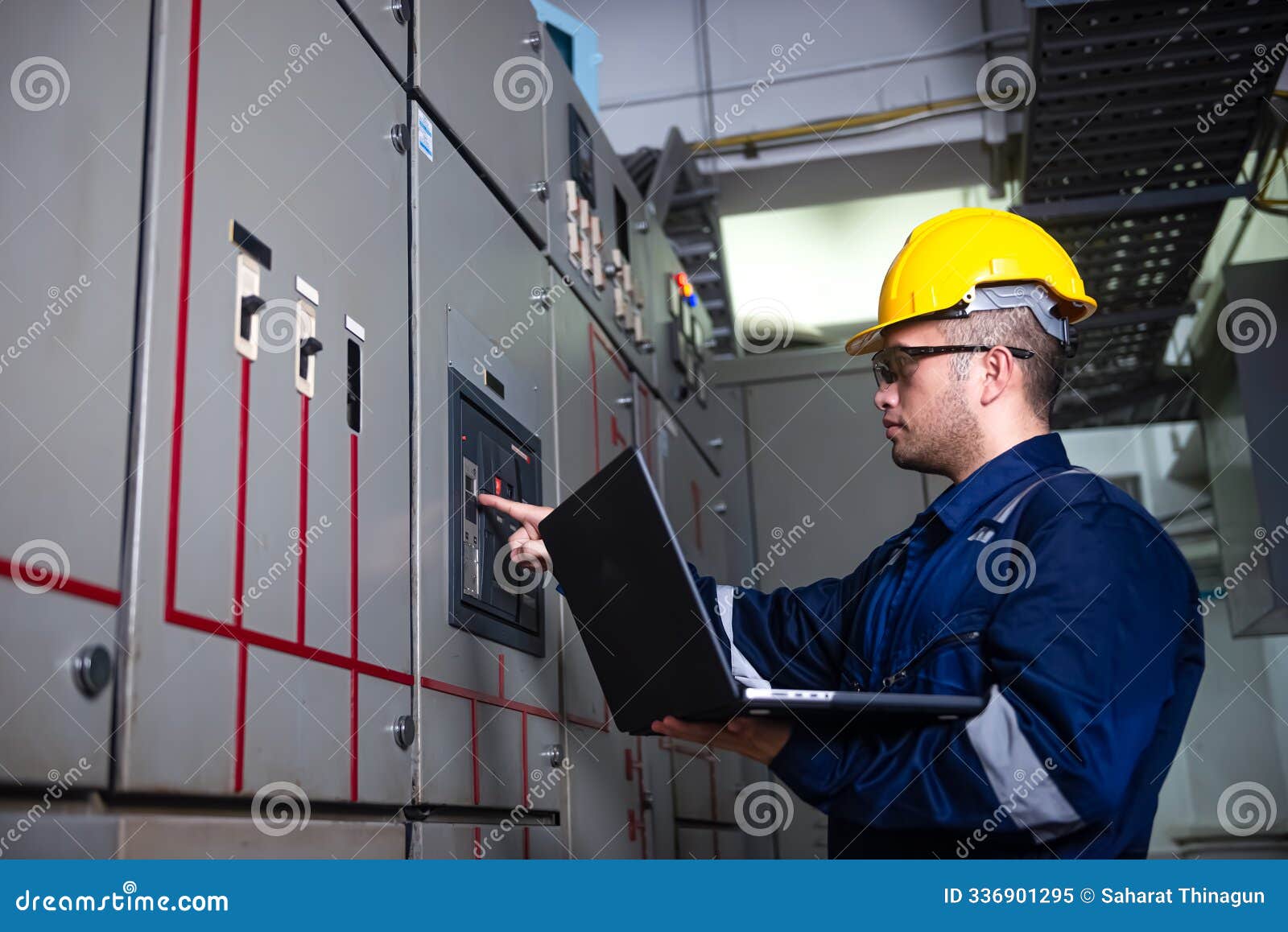 Electrical Engineer Check the Operation of the Main Electrical Control ...