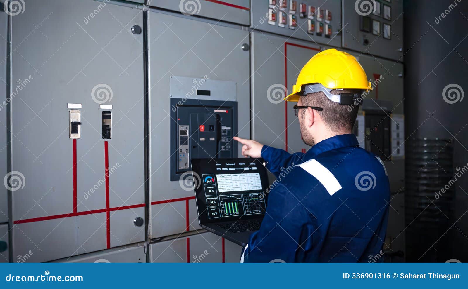 Electrical Engineer Check the Operation of the Main Electrical Control ...
