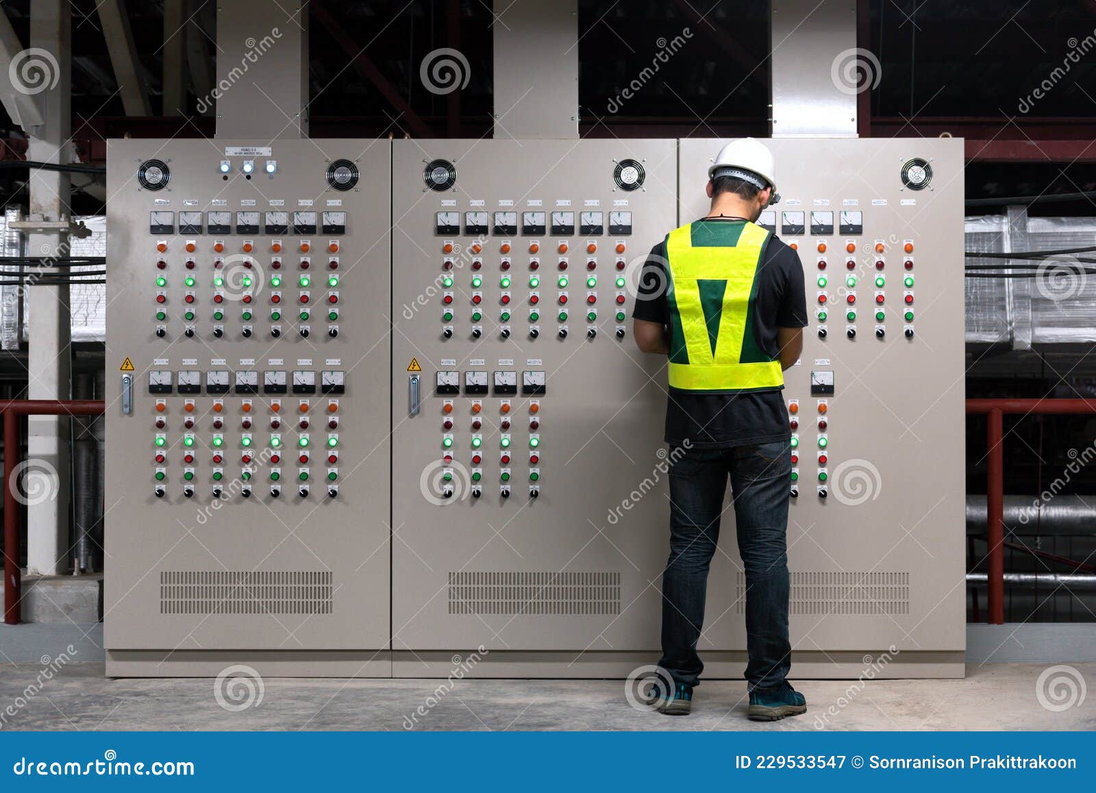 Electrical Engineer Checking Electrical Installations Front of a ...