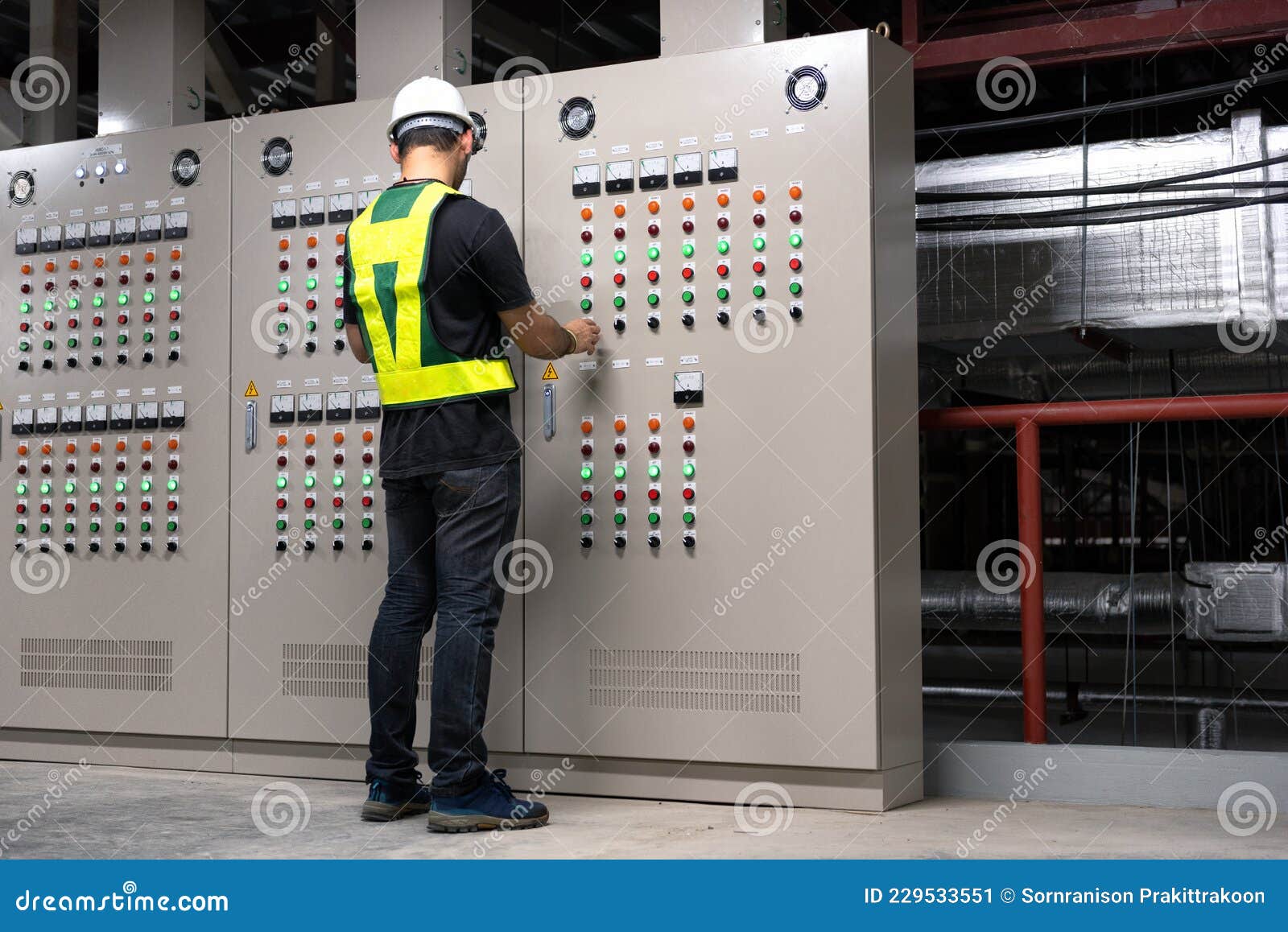 Electrical Engineer Checking Electrical Installations Front of a ...
