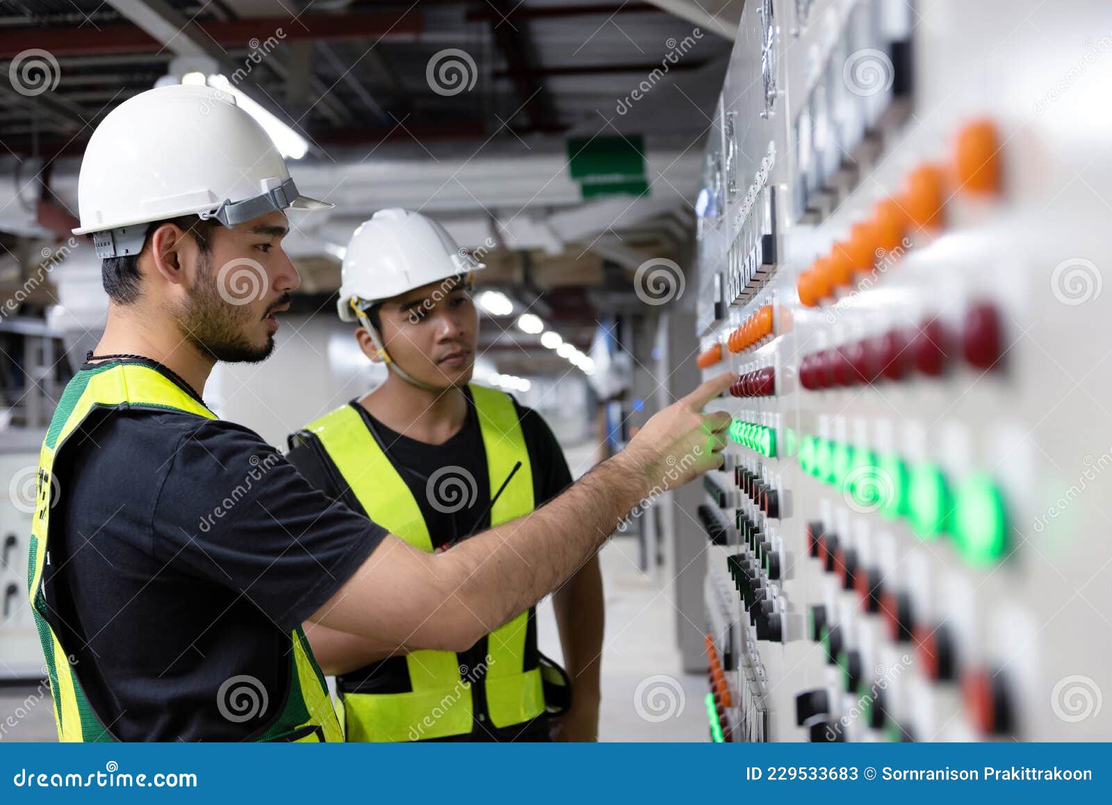 Electrical Engineer Checking Electrical Installations Front of a ...