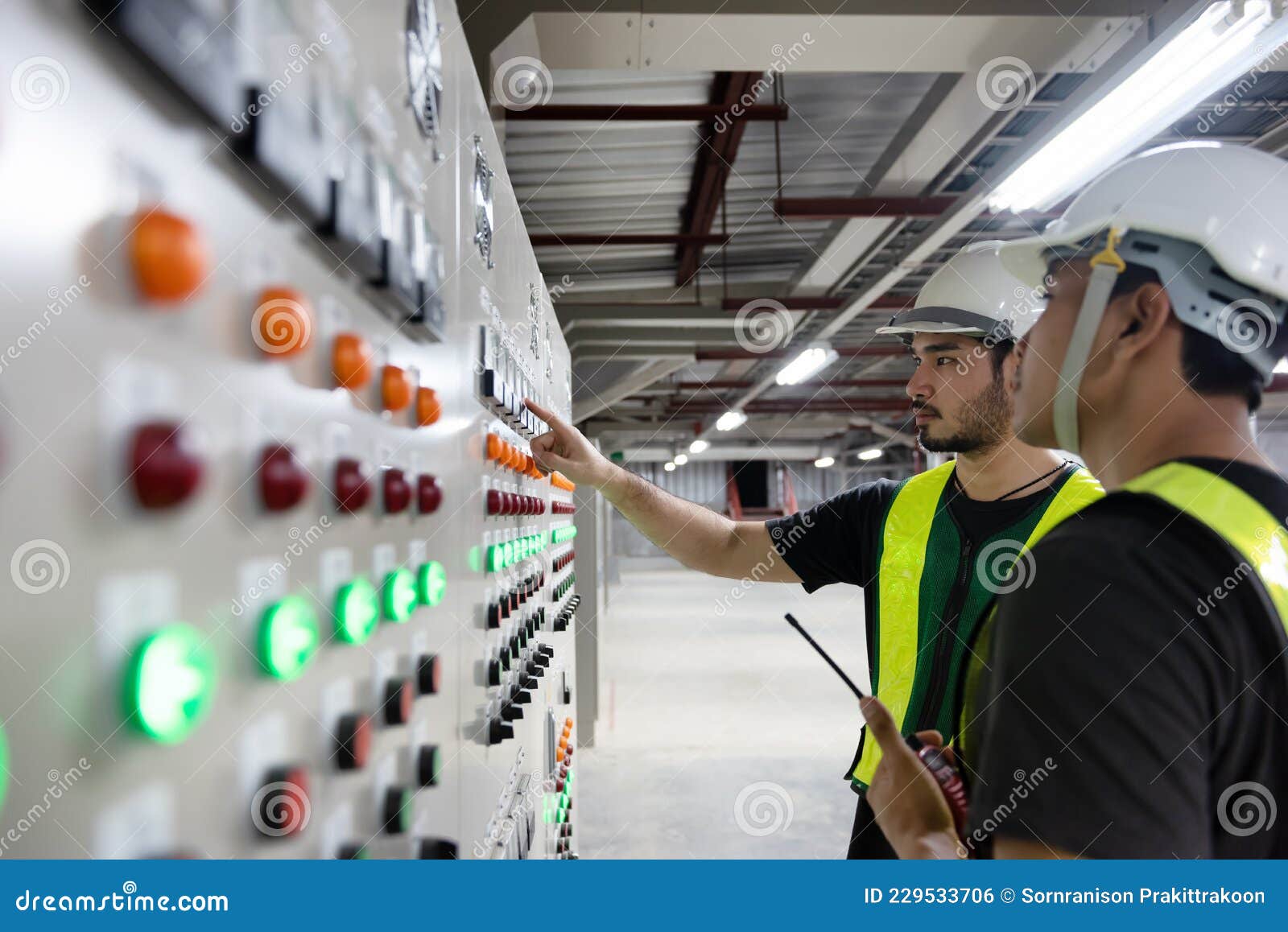 Electrical Engineer Checking Electrical Installations Front of a ...