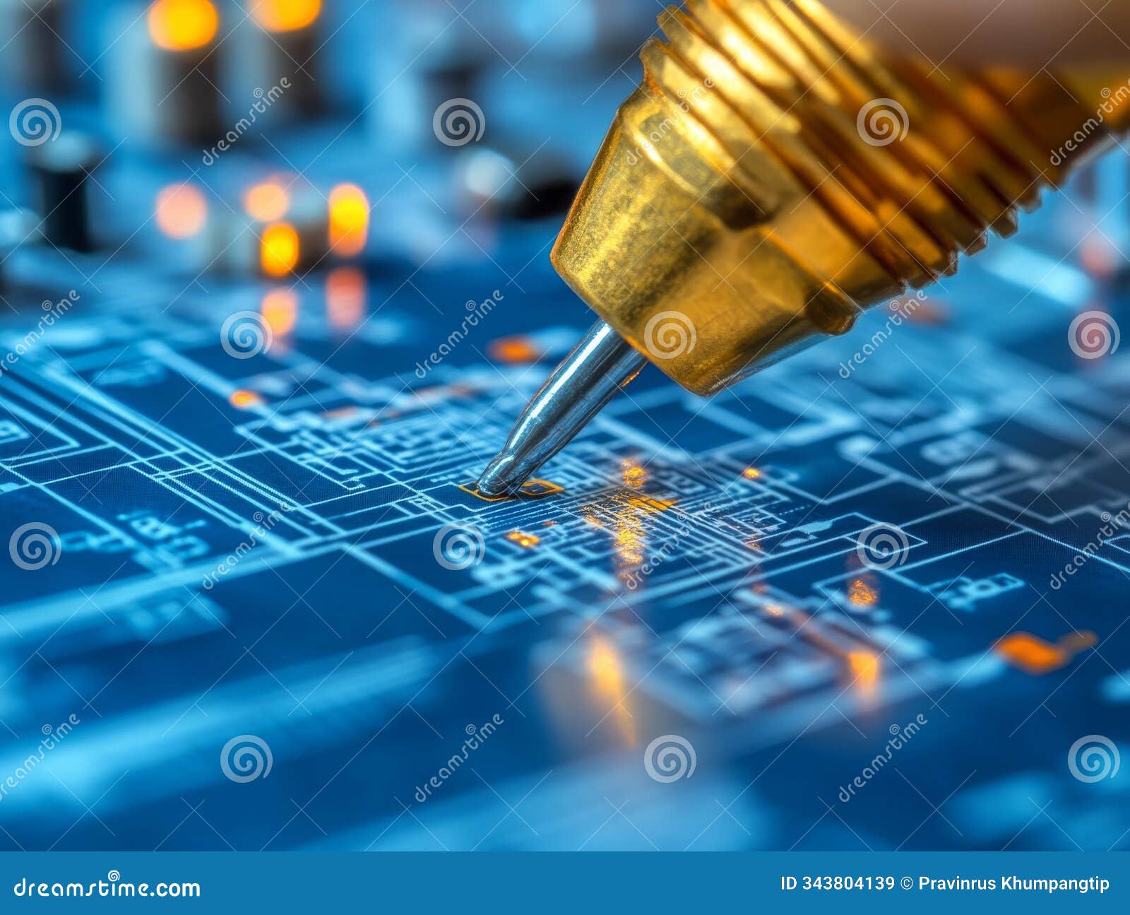 Electrical Engineer Drawing Electrical Circuits on Blueprints Stock ...