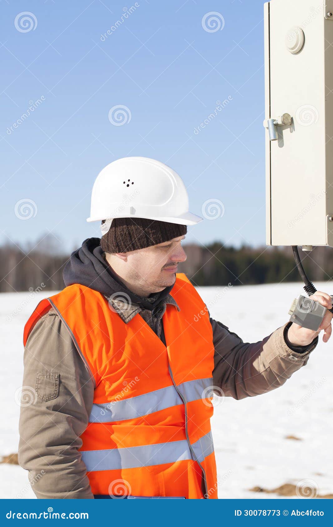 Electrical Engineer with Electrical Cable Stock Image - Image of ...