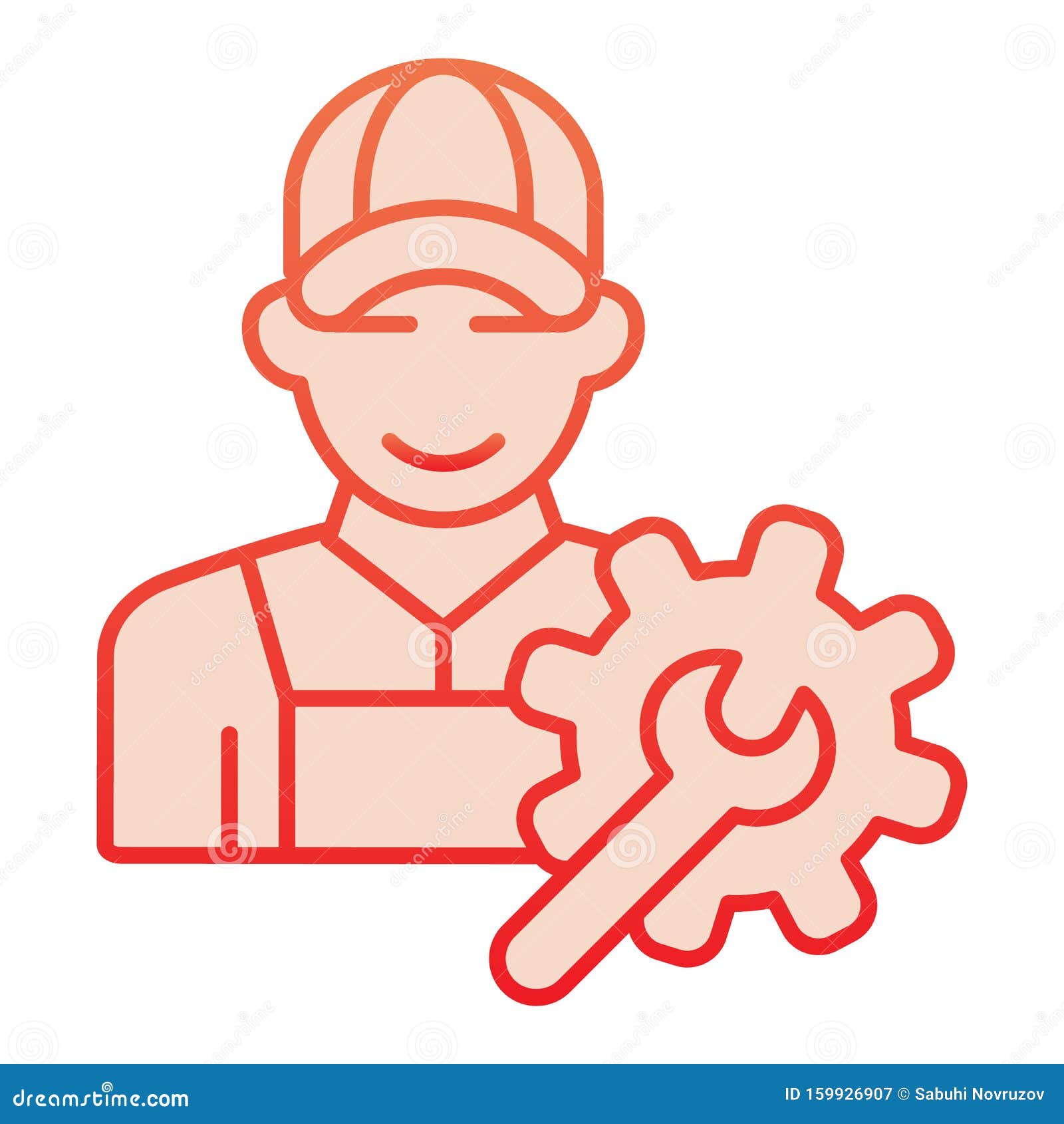 Electrical Engineer Flat Icon. Worker Man Red Icons in Trendy Flat ...