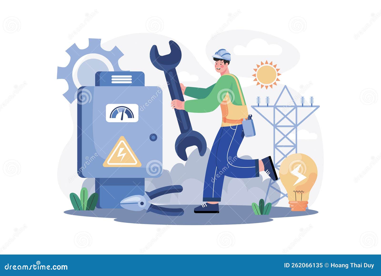Electrical Engineer Illustration Concept. a Flat Illustration Isolated ...