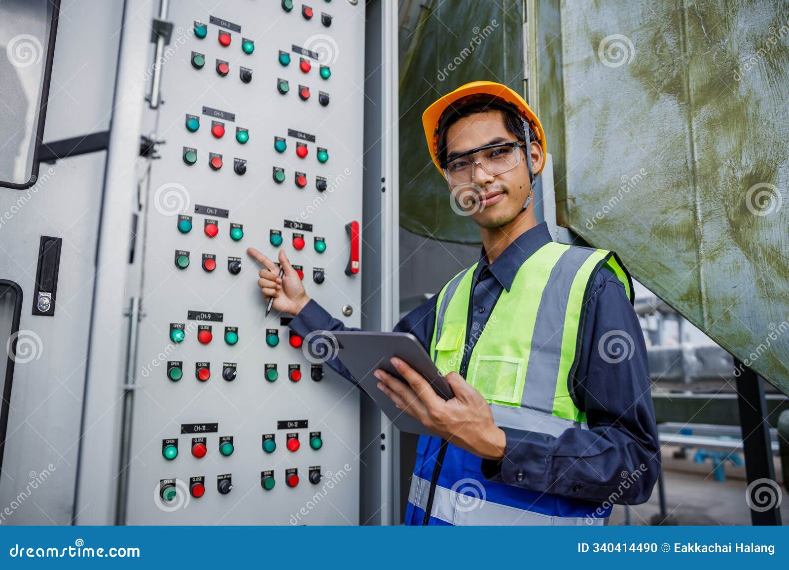 Electric Factory Power Plant And Electrical Substation On A Cloud Sky ...