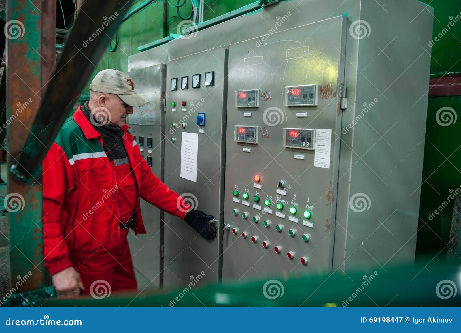 Electrical Engineer Next To the Dashboard Controls Editorial ...