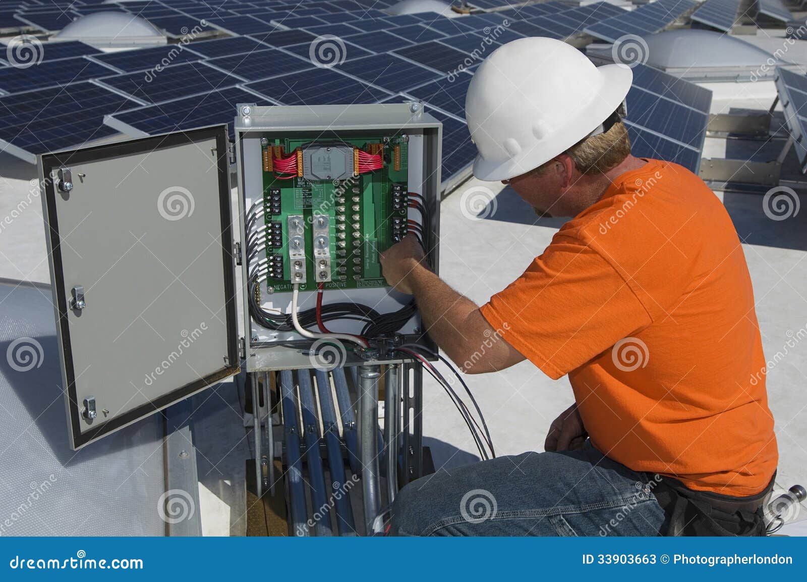 Electrical Engineer Repairing Electricity Box Stock Image - Image of ...