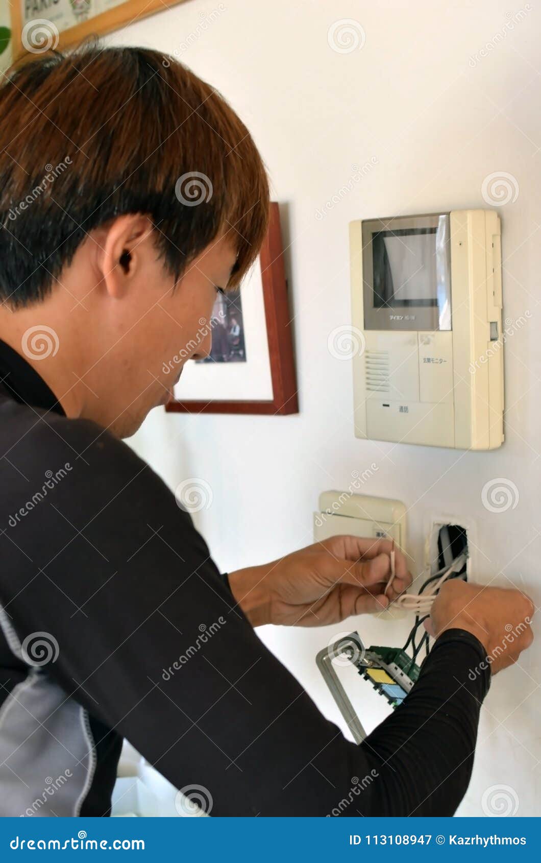 Electrical Engineer`s Wiring Work in Japan. Stock Image - Image of bulb ...