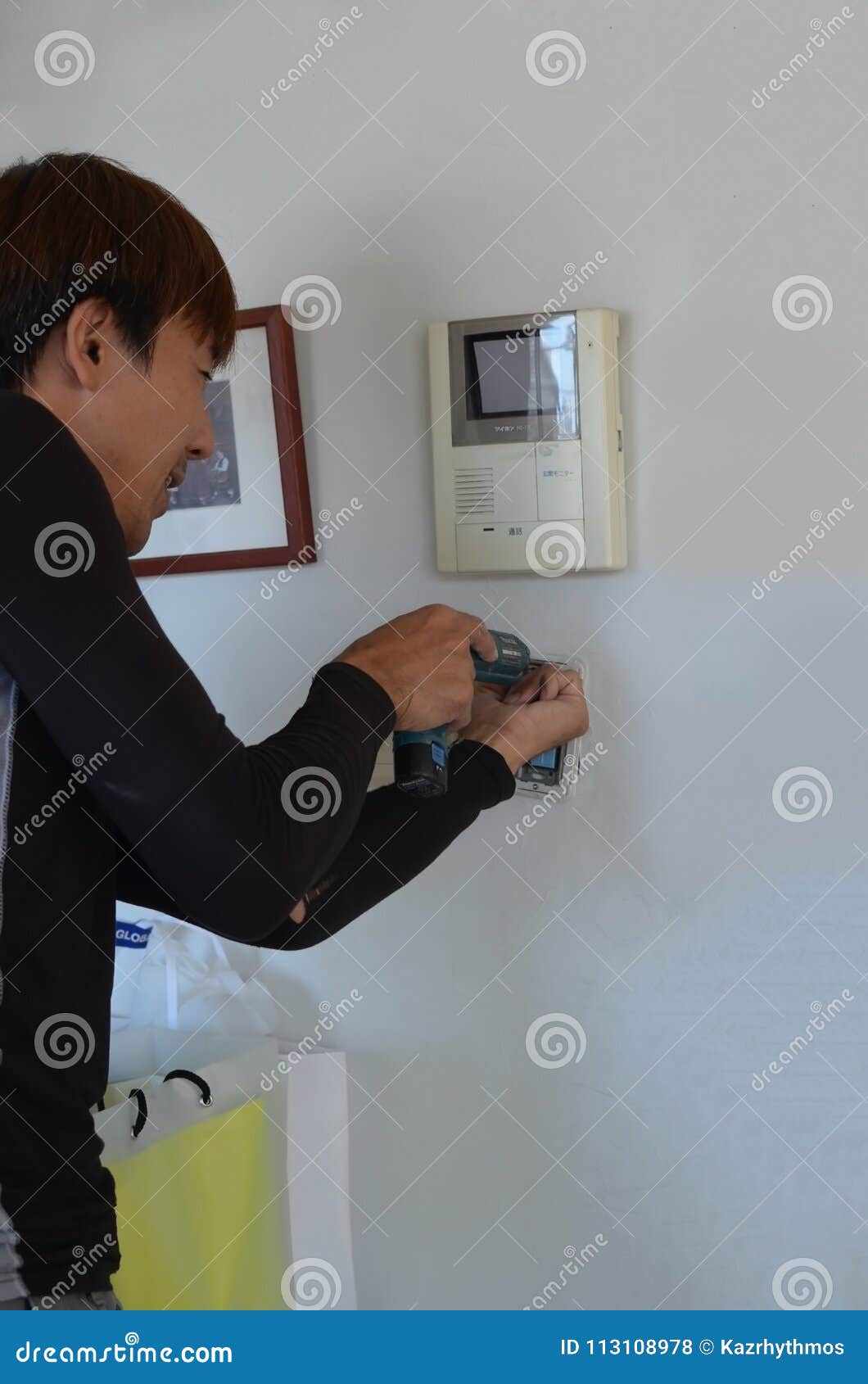 Electrical Engineer`s Wiring Work in Japan. Stock Photo - Image of ...