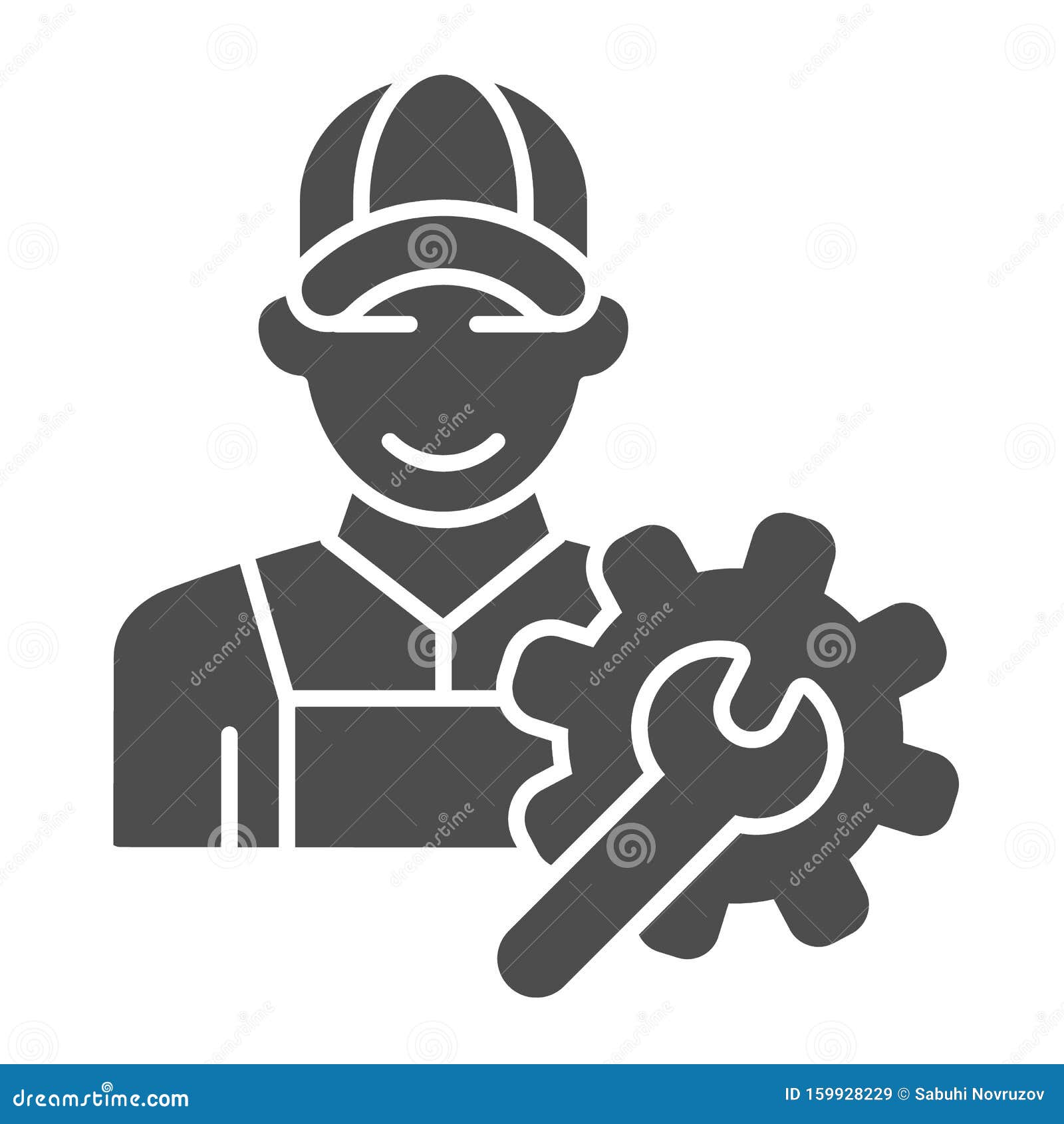 Electrical Engineer Solid Icon. Worker Man Vector Illustration Isolated ...