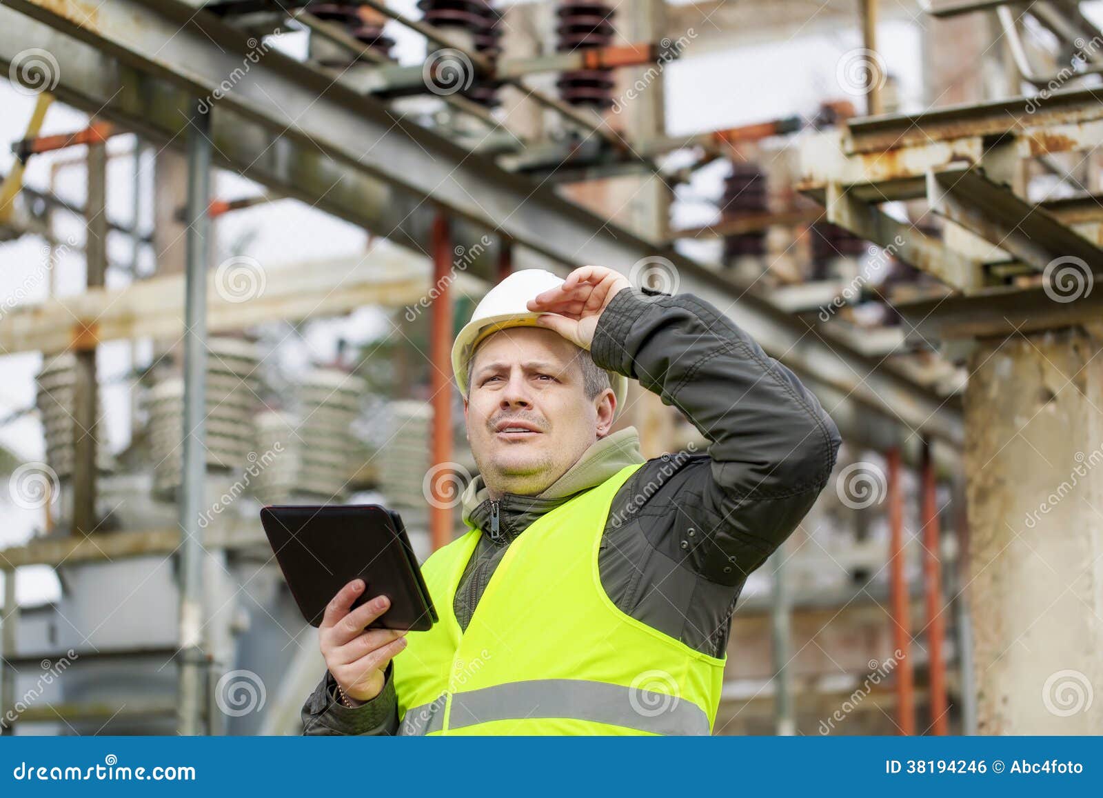 Electrical Engineer with Tablet PC Stock Photo - Image of electrical ...