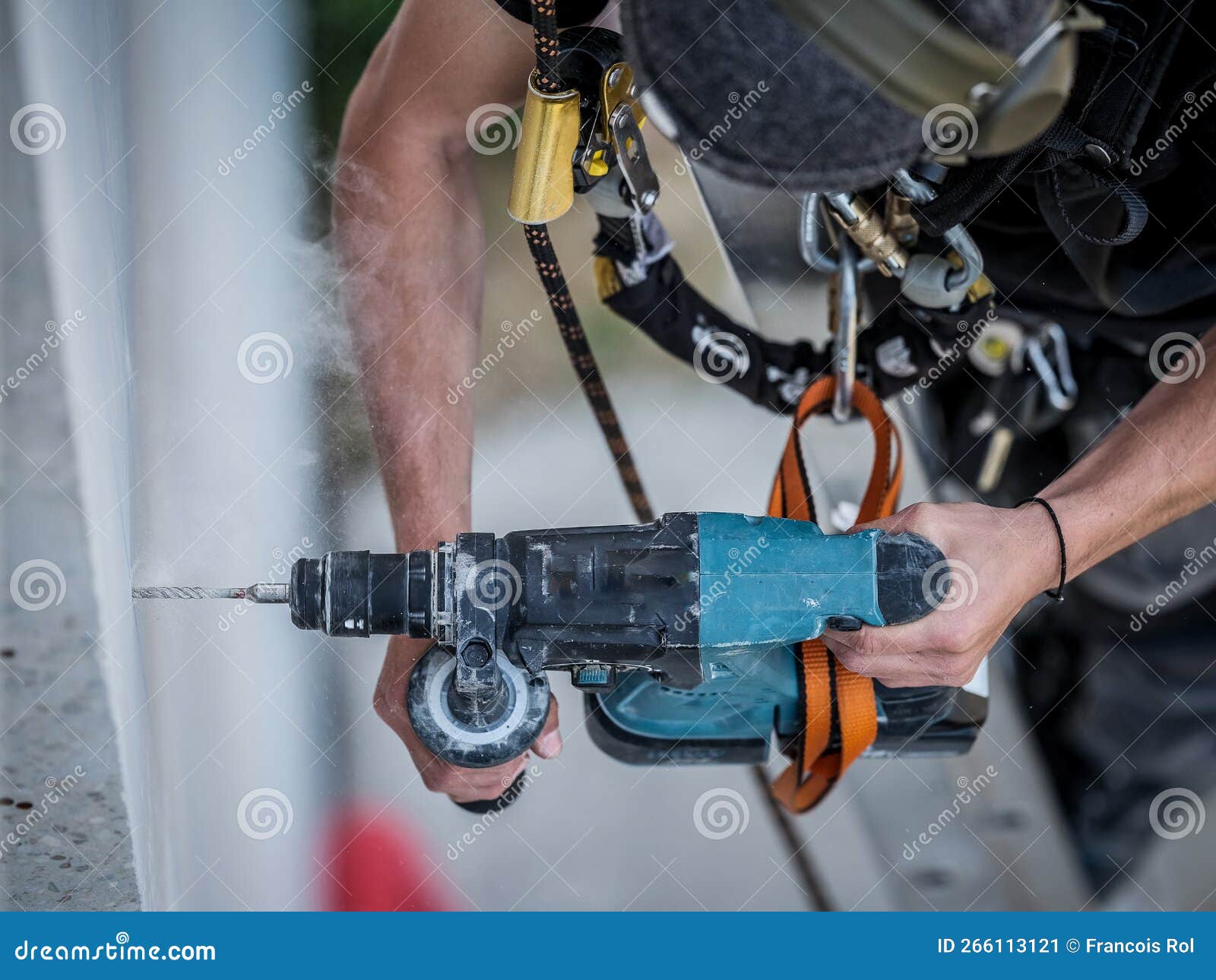 An Electrical Engineer of the Team Installs the Electrical Cables for ...