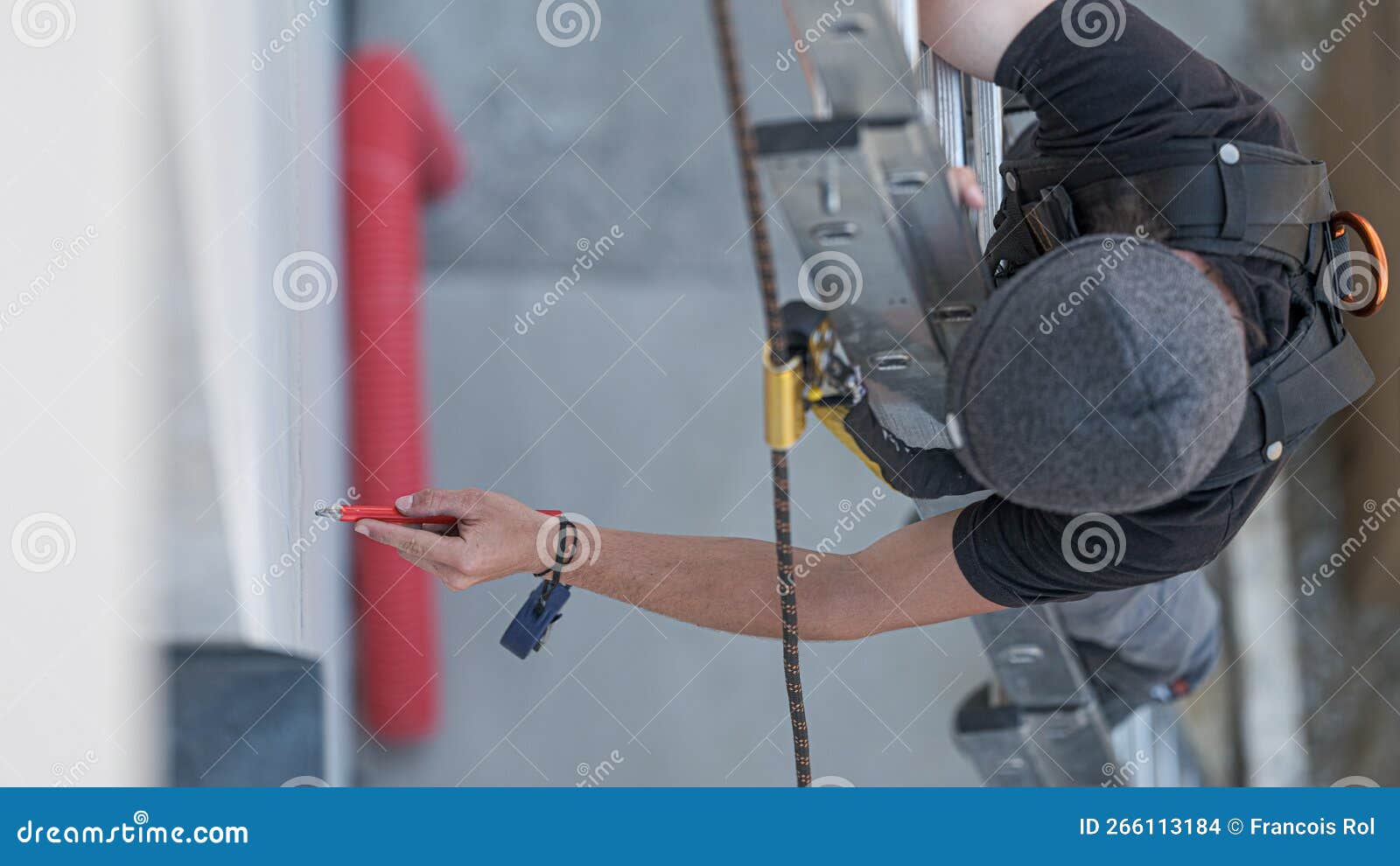 An Electrical Engineer of the Team Installs the Electrical Cables for ...