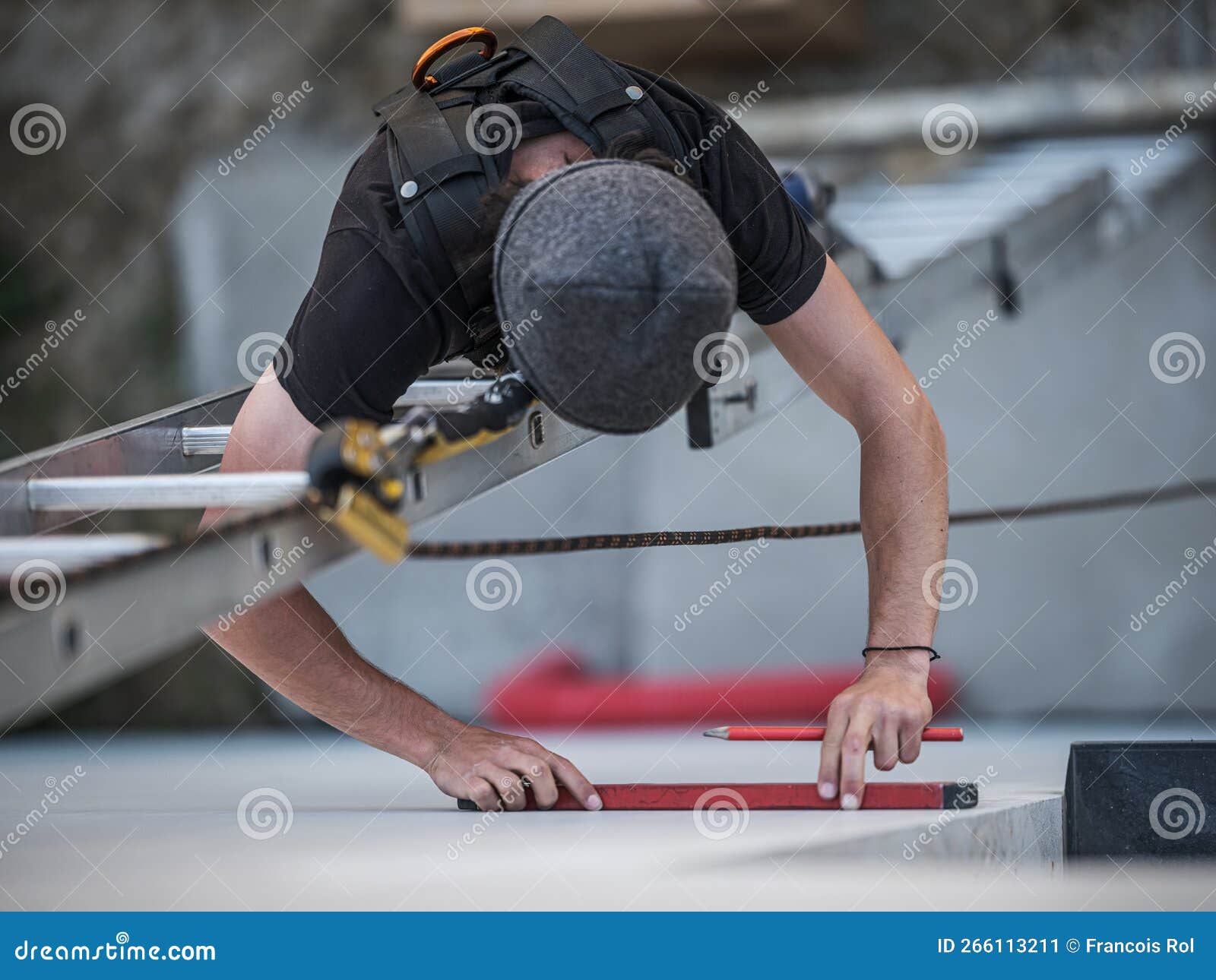 An Electrical Engineer of the Team Installs the Electrical Cables for ...