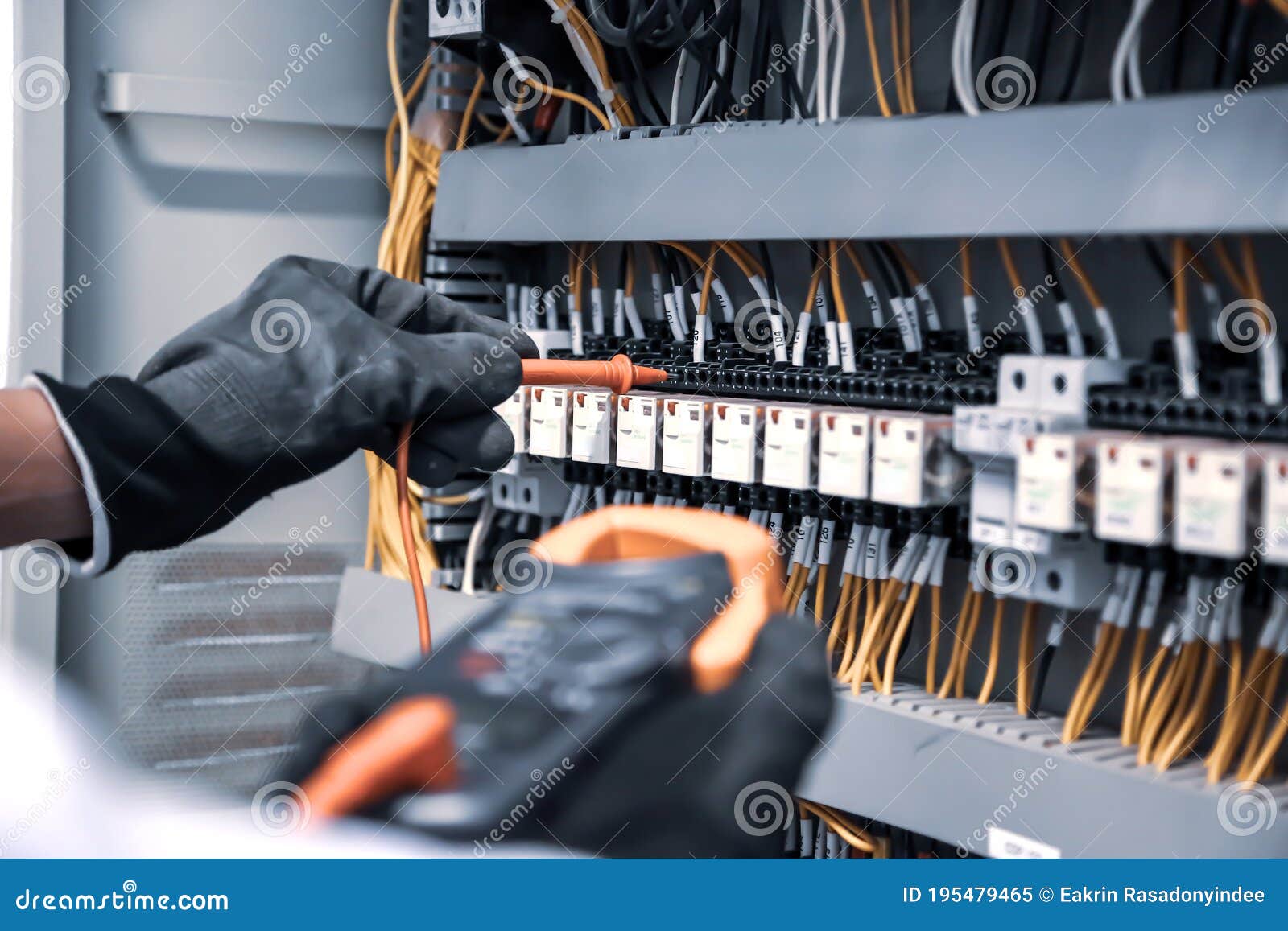 Electrical Engineer Using Digital Multi-meter is Measuring Equipment To ...