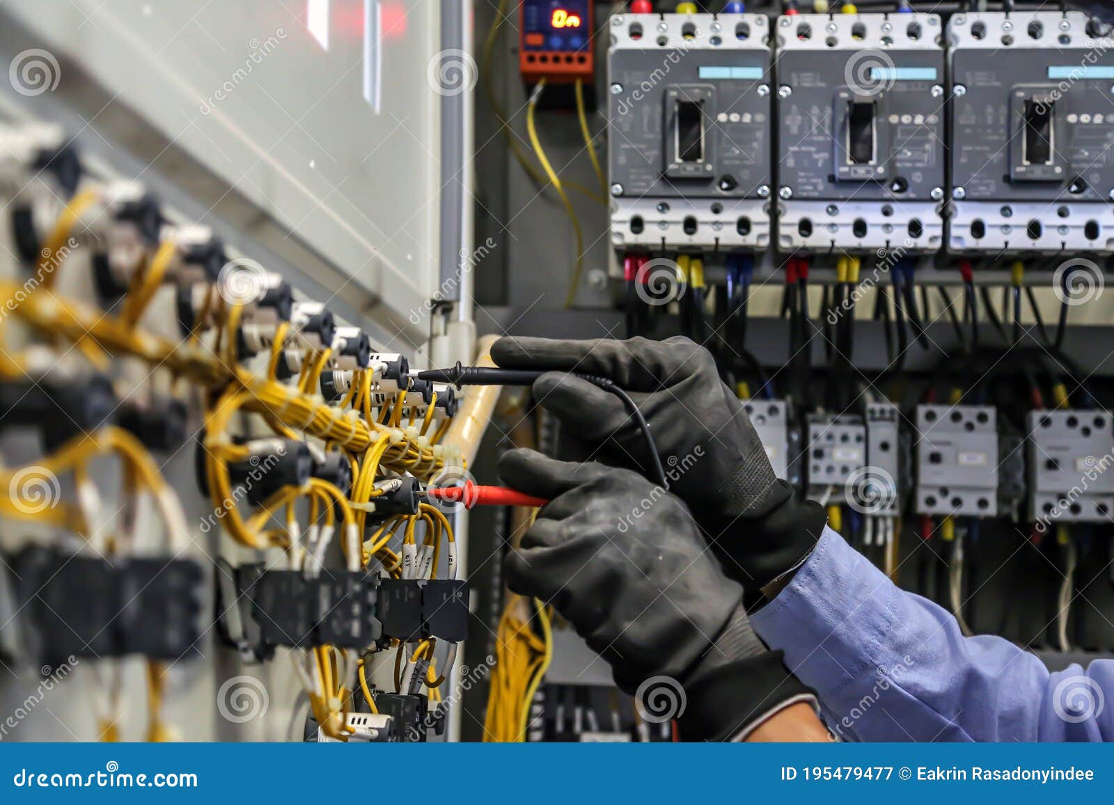 Electrical Engineer Using Digital Multi-meter is Measuring Equipment To ...