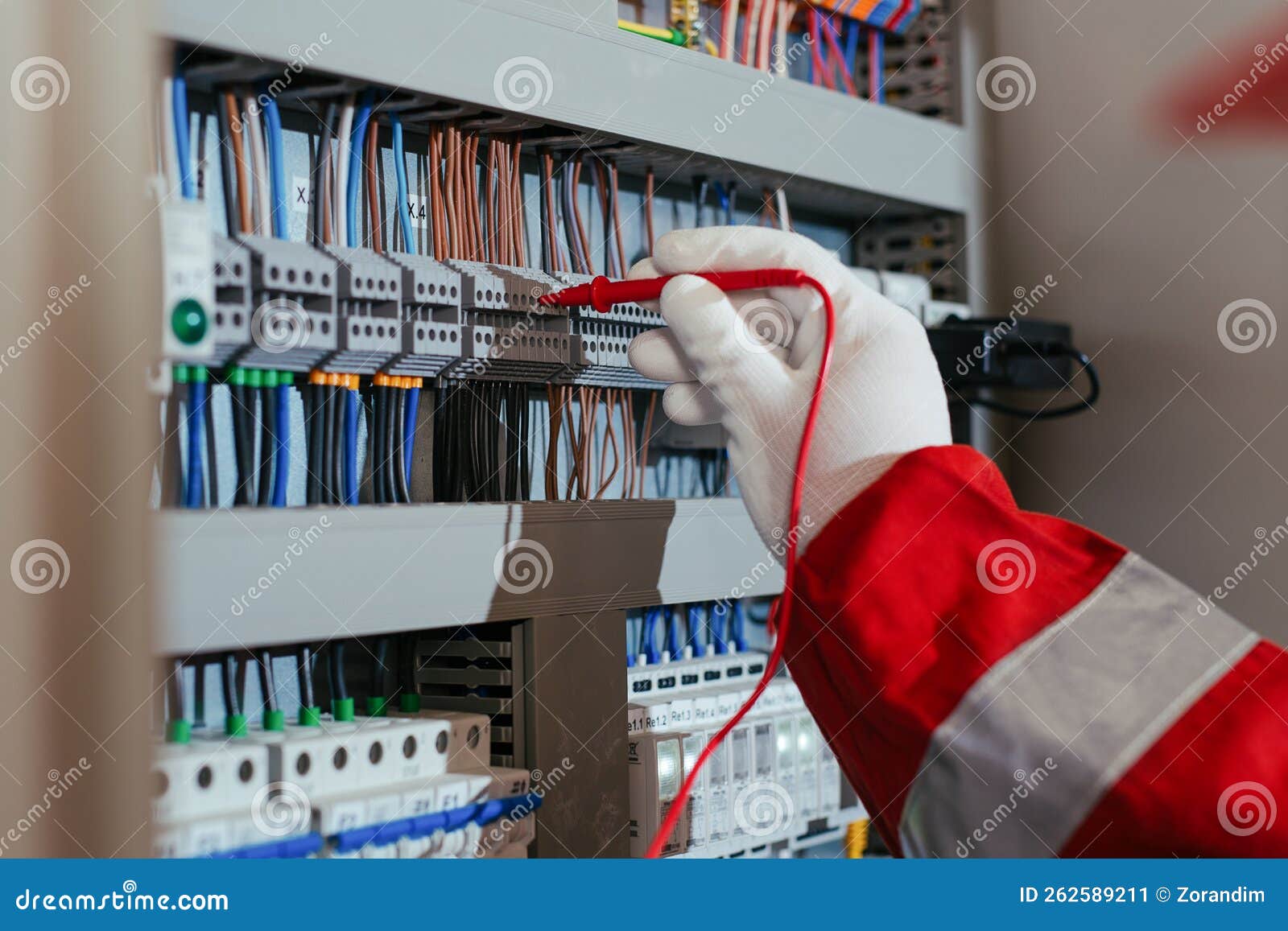Electrical Engineer Using Digital Multimeter Measuring Equipment To ...