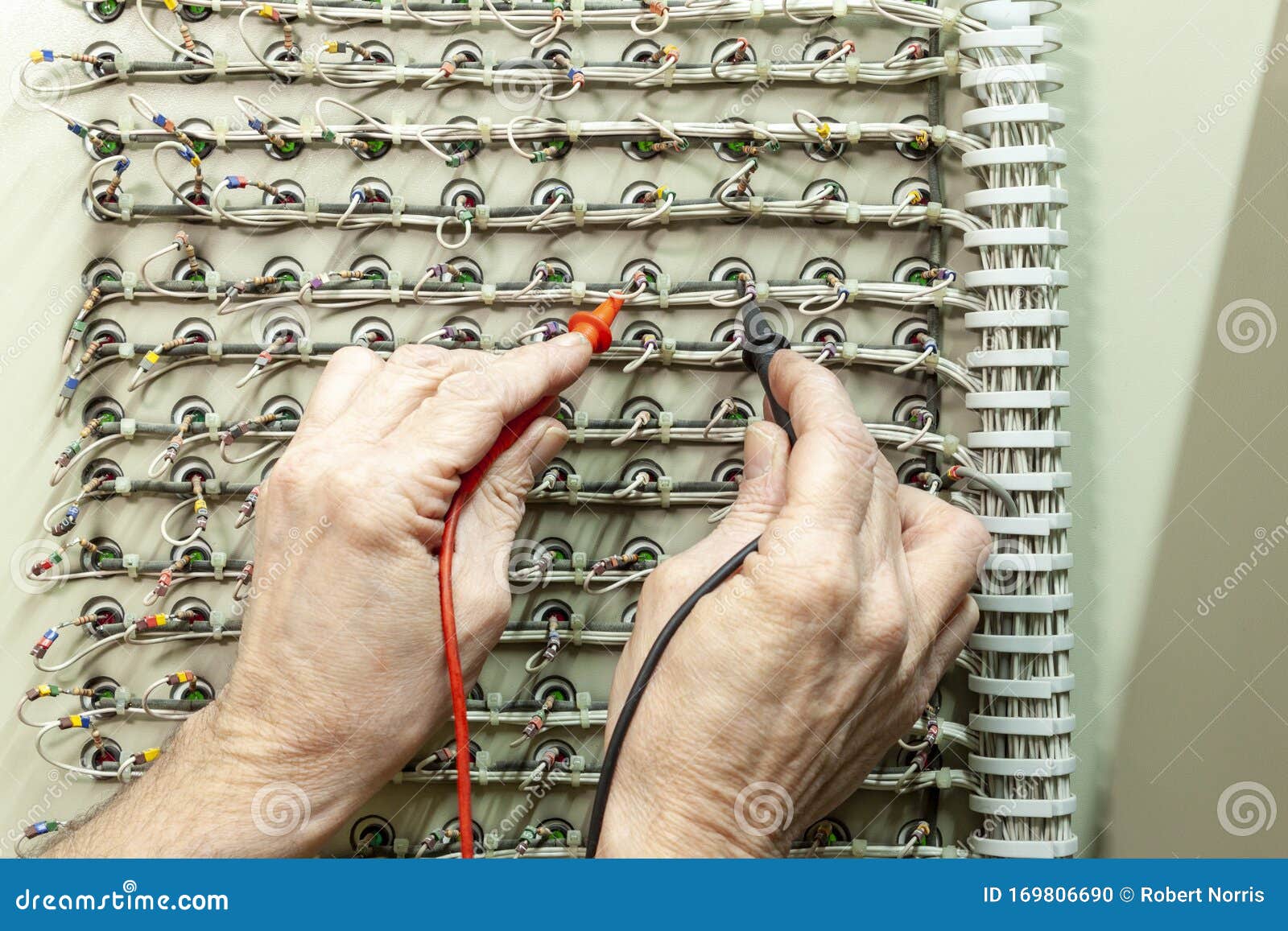 Electrical Engineer Testing a Fire Indicator Panel Stock Photo - Image ...
