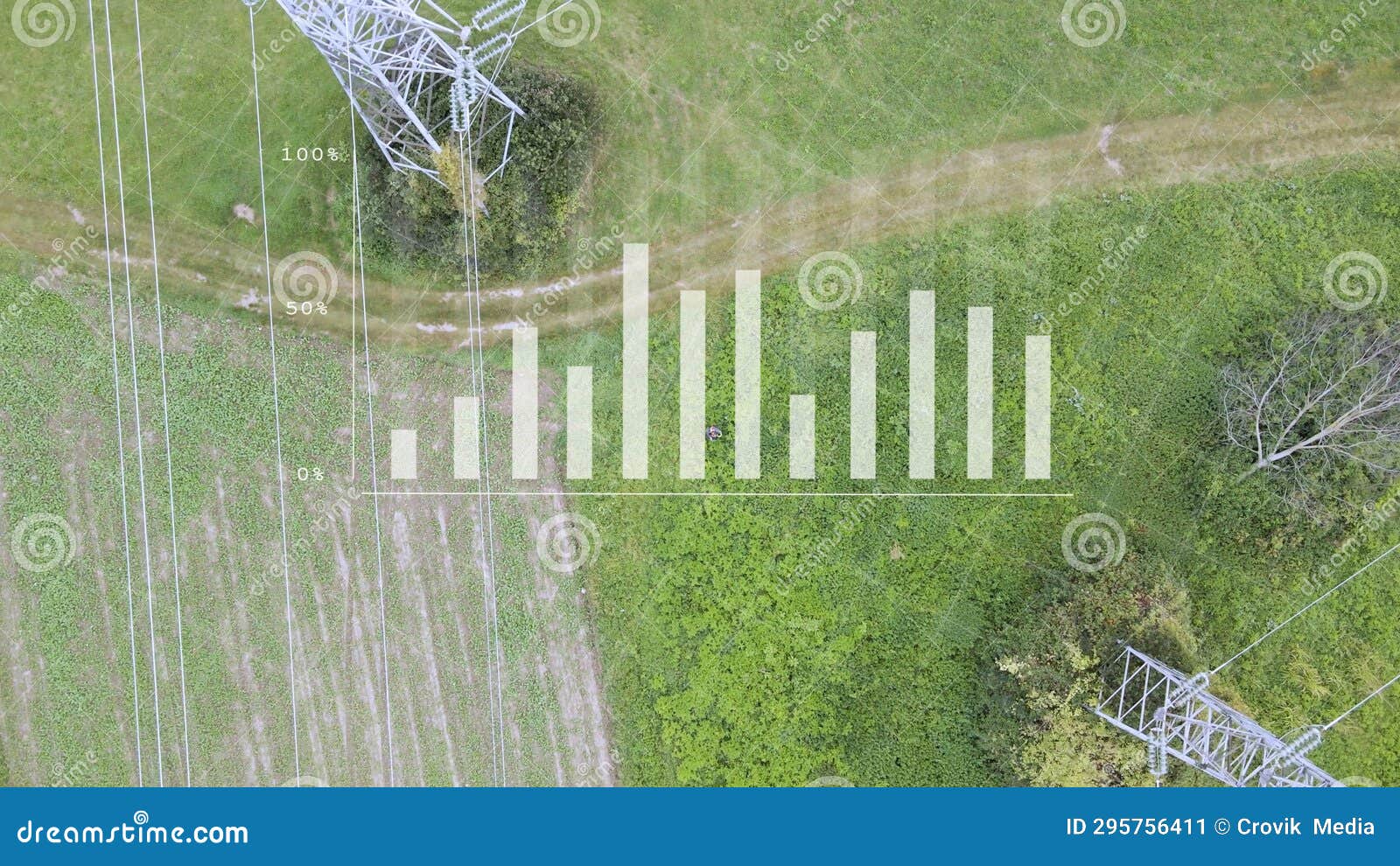 Electrical Engineer Using Technology To Analyse Pylons, Graphics Stock ...