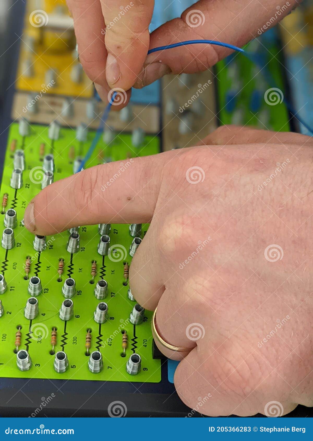 Electrical Engineer Working on a Circuit Board Closeup Stock Image ...