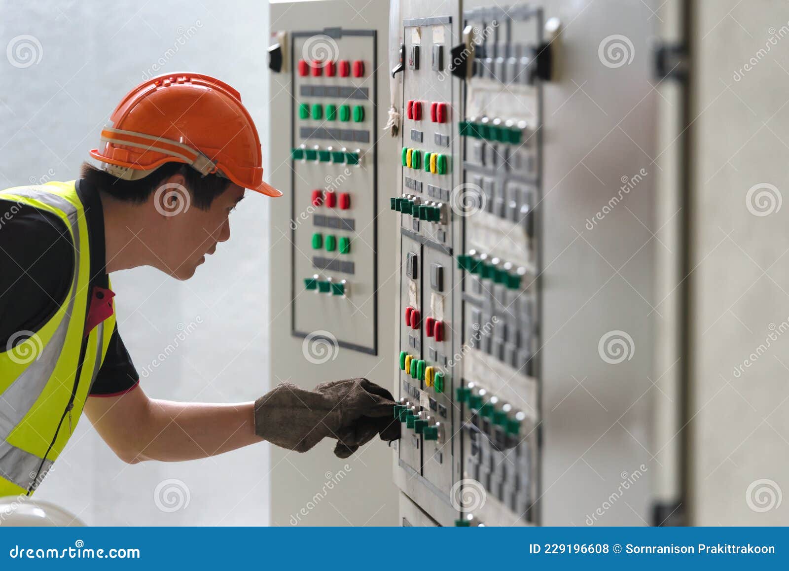 Electrical Engineer Working with Control Panel Stock Photo - Image of ...