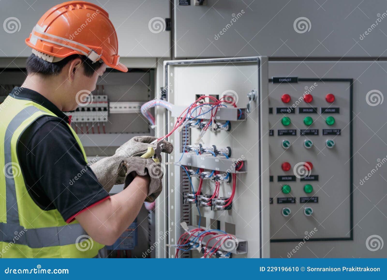 Electrical Engineer Working with Control Panel Stock Photo - Image of ...