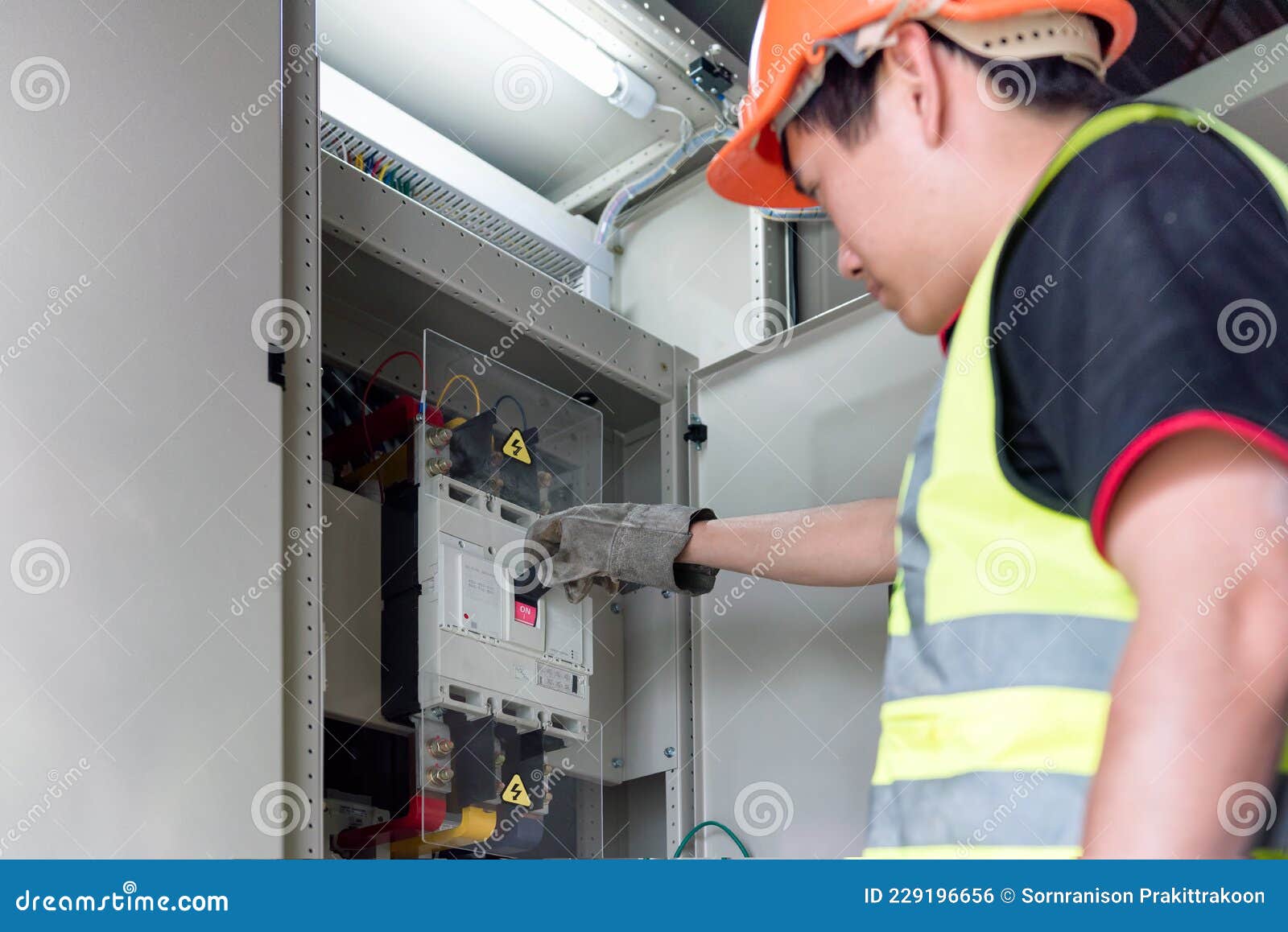 Electrical Engineer Working with Control Panel Stock Photo - Image of ...